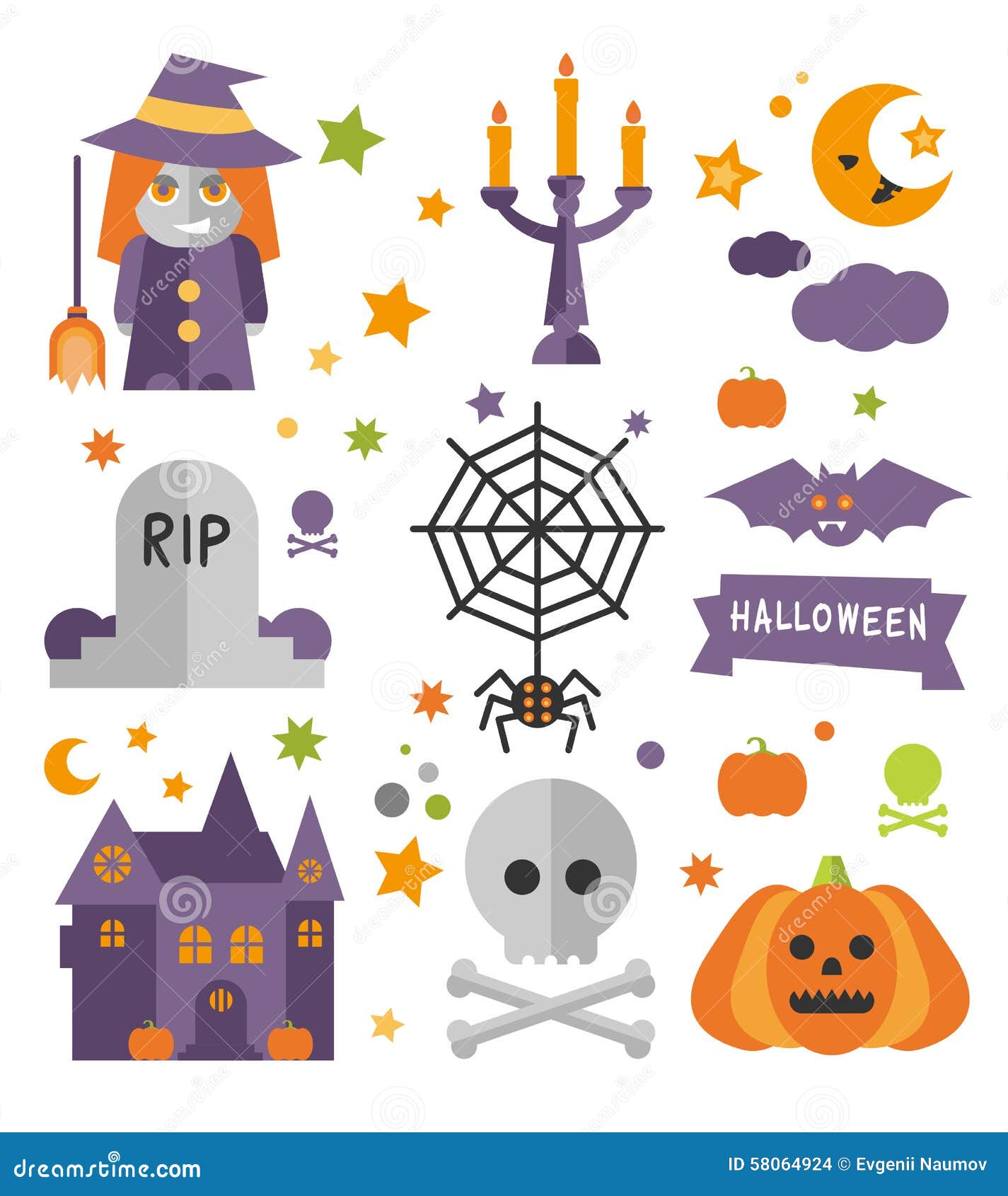 Halloween Symbols Collection Stock Vector - Illustration of halloween ...