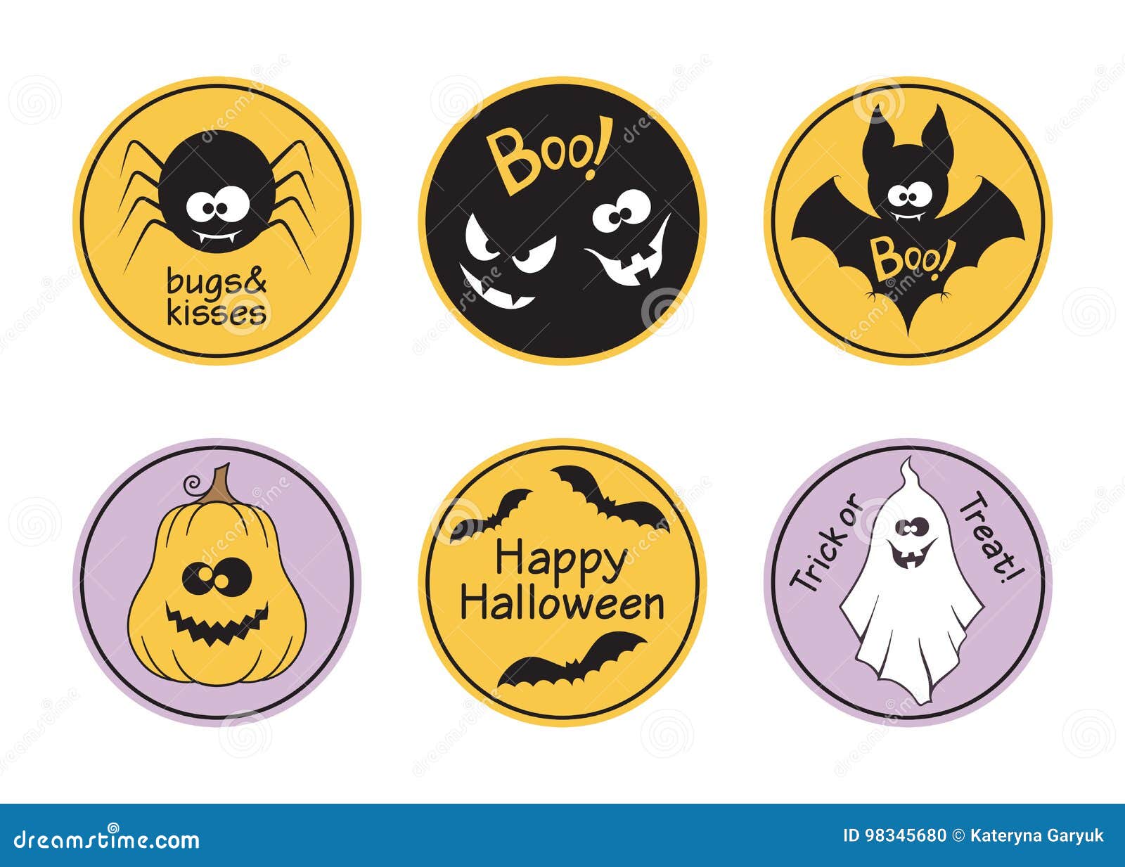 Halloween tags set stock vector. Illustration of fang - 98345680