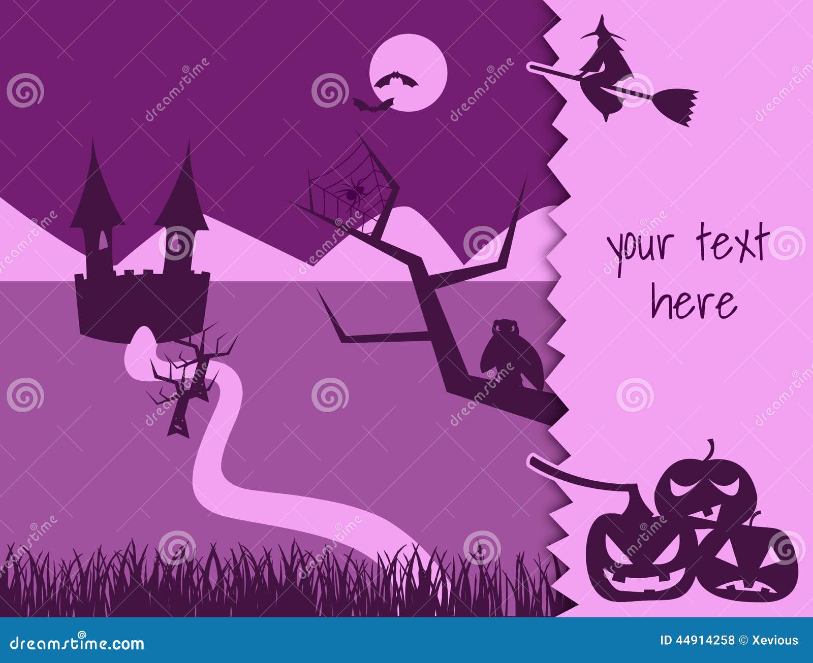 Halloween Template for Cards, Letters and Messages Stock Illustration ...