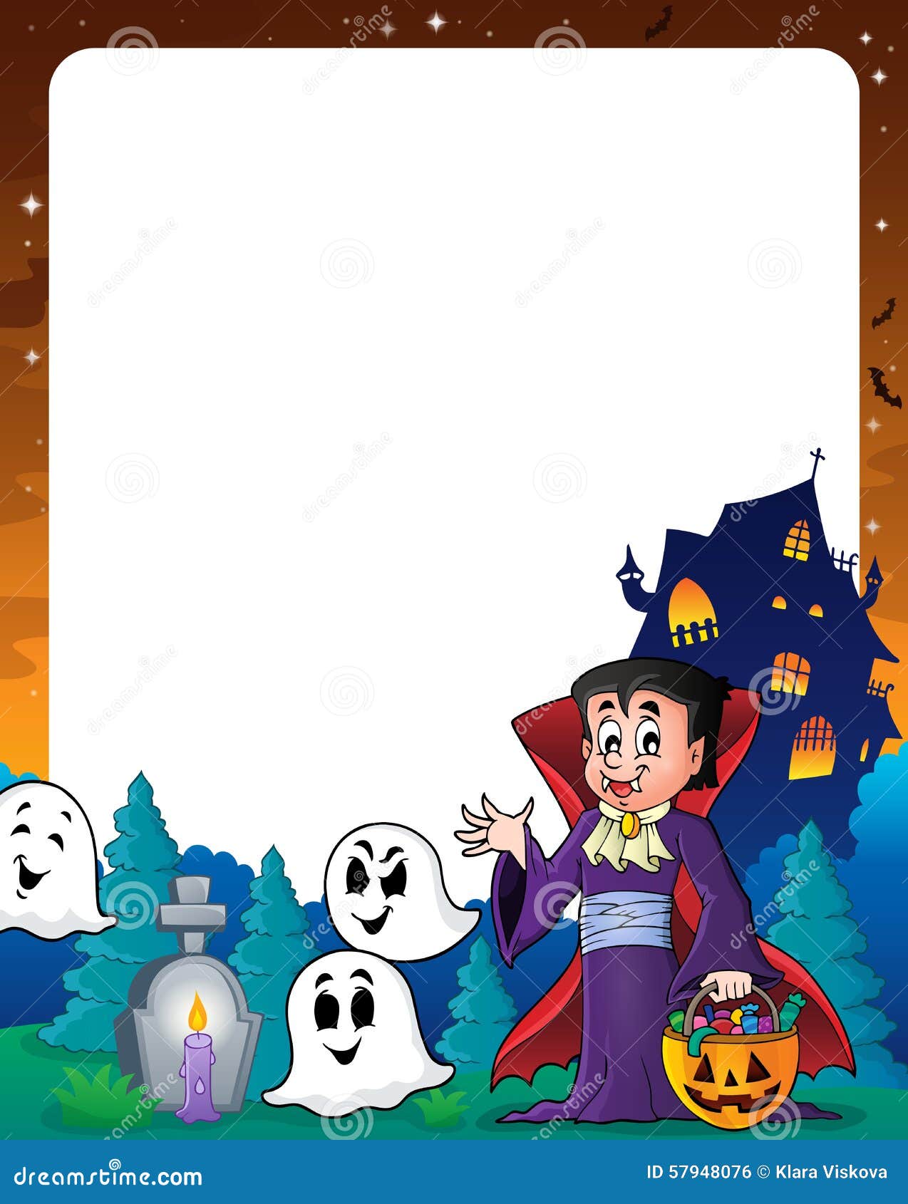 Halloween theme frame 7 stock vector. Illustration of candy - 57948076