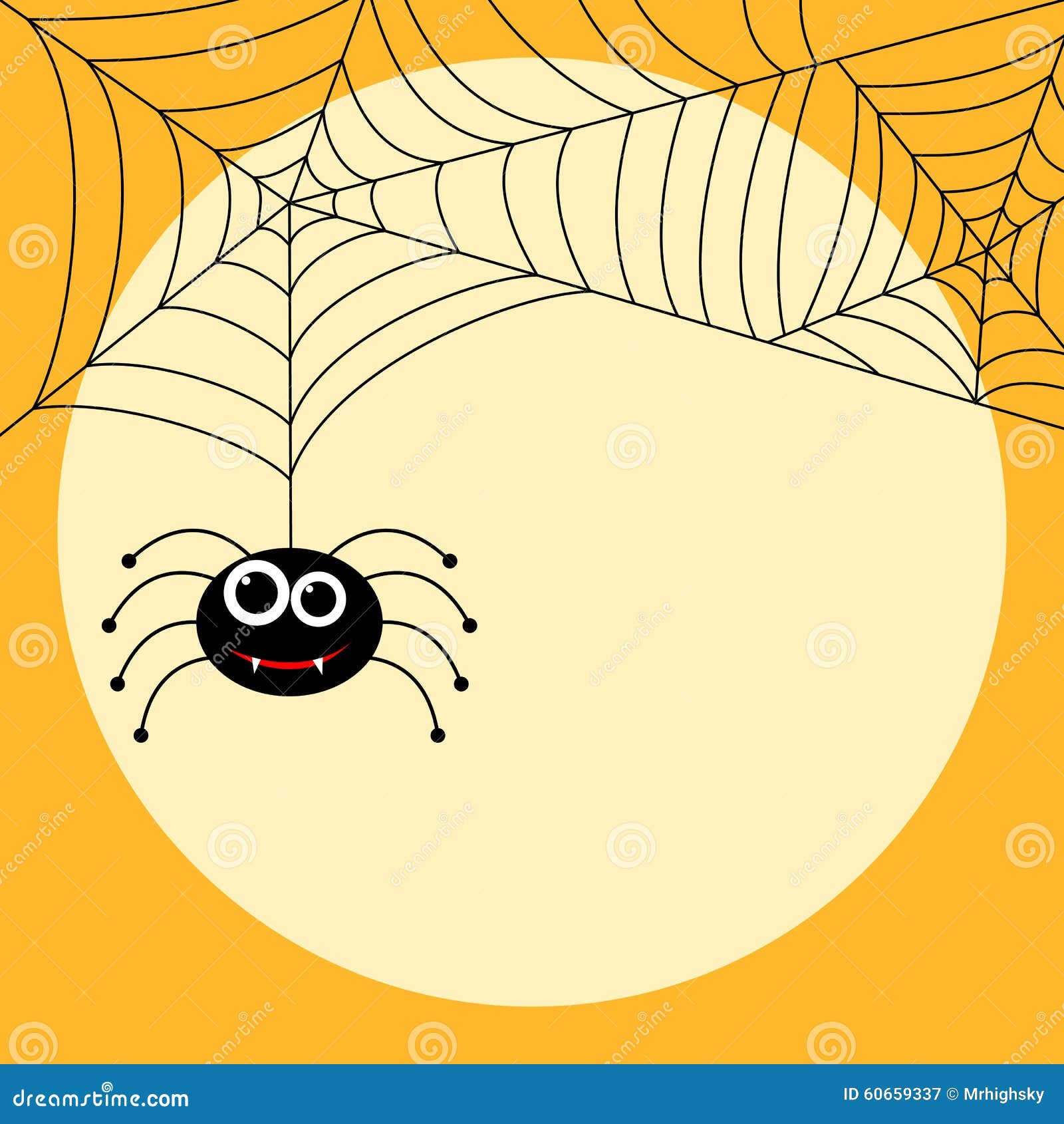 Halloween Themed Cute Spider with Webs Stock Vector - Illustration of ...