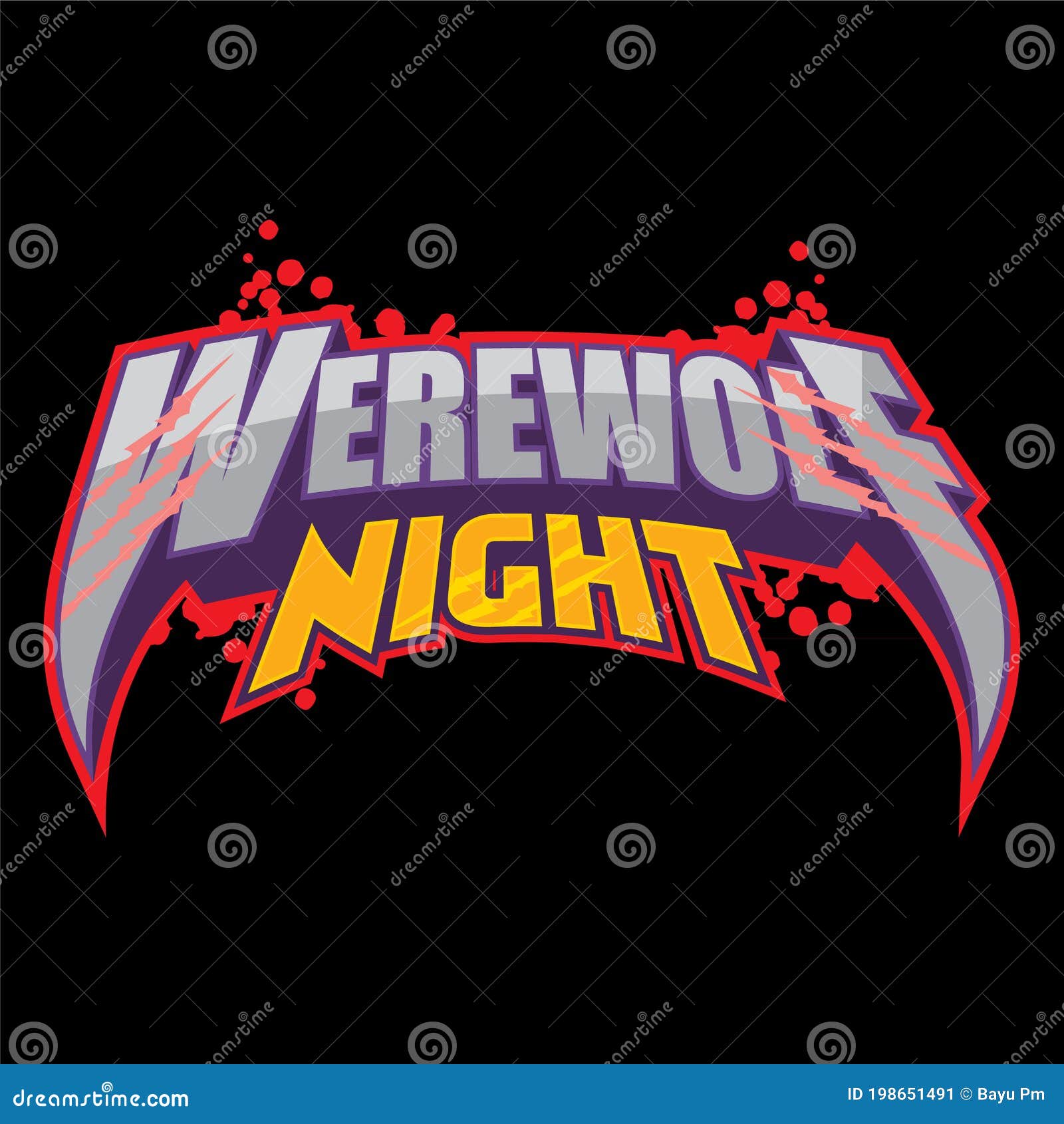 Halloween Themed Design Elements with the Werewolf Logo Stock Vector ...
