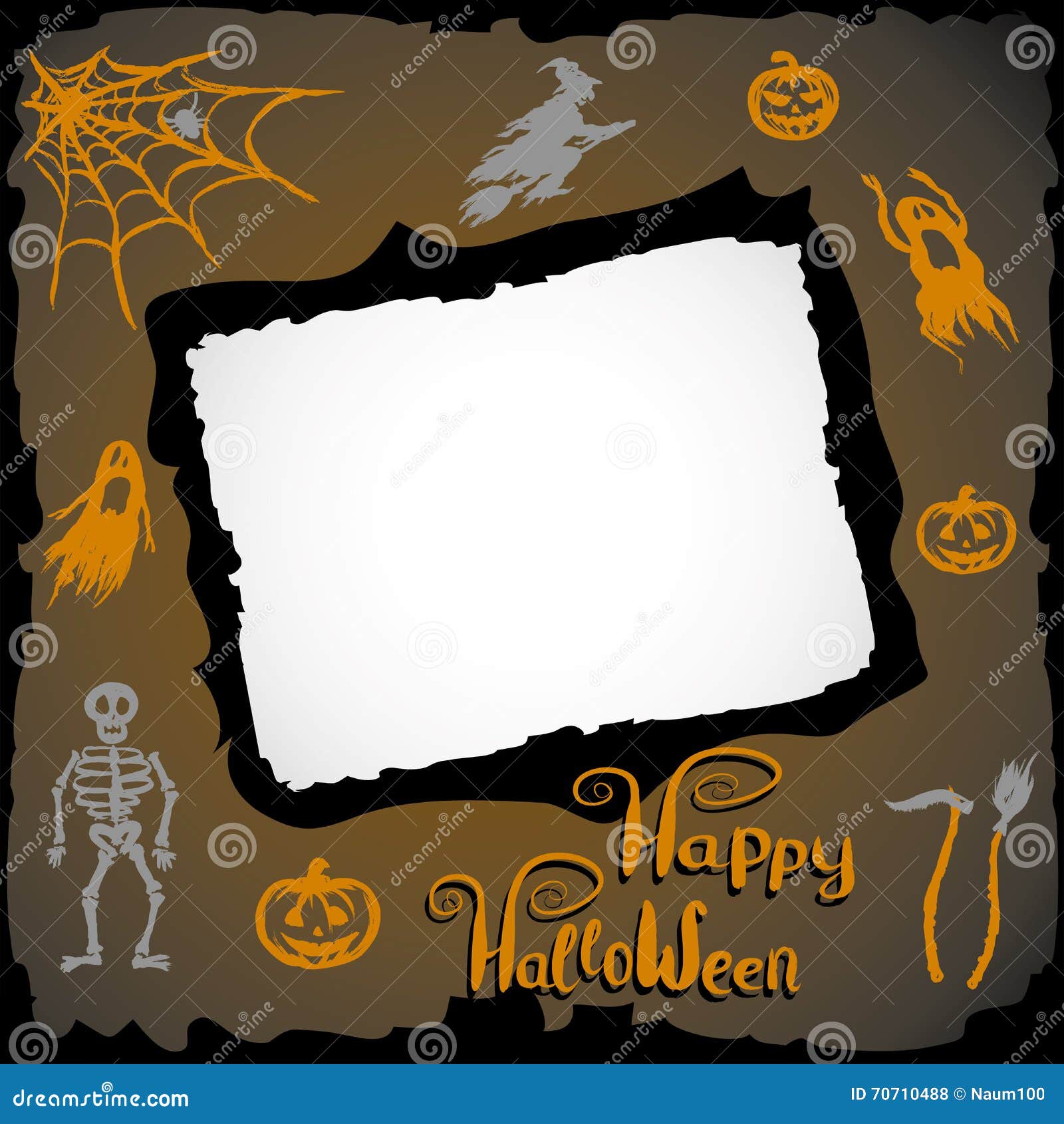 Halloween Themed Frame stock vector. Illustration of design - 70710488