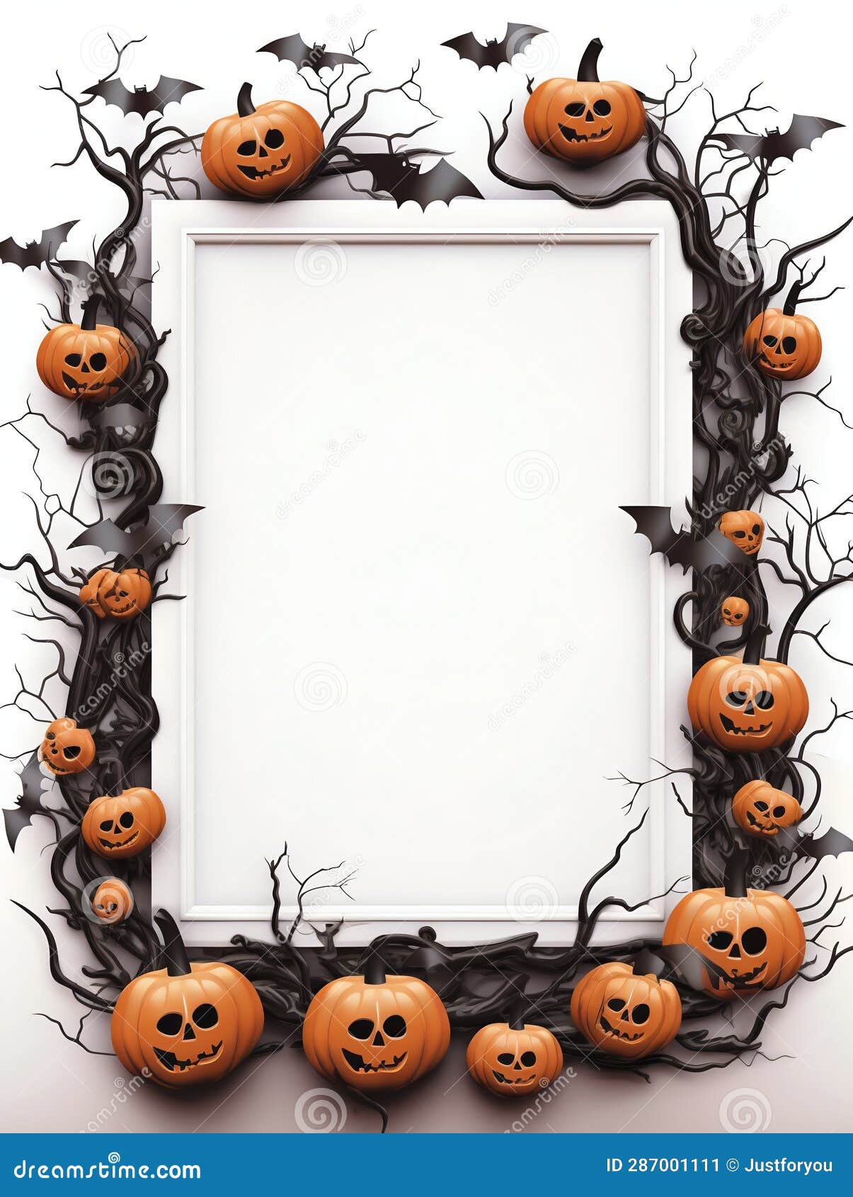 Halloween Themed Frame Isolated on White Background. Generative Ai ...