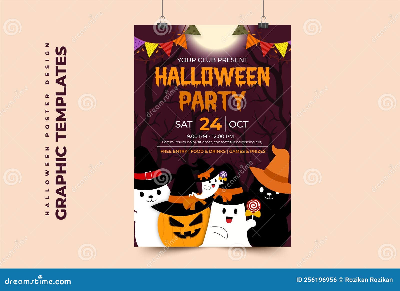 Halloween Themed Graphic Design Template Easy To Customize Simple and ...