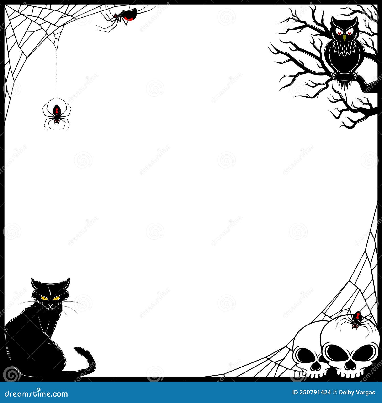 Halloween Themed Photo Frame Design Stock Vector - Illustration of ...