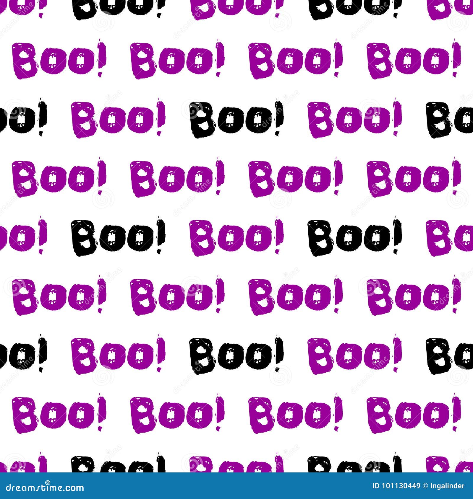 Halloween Tile Vector Pattern with Boo Text on White Background Stock ...