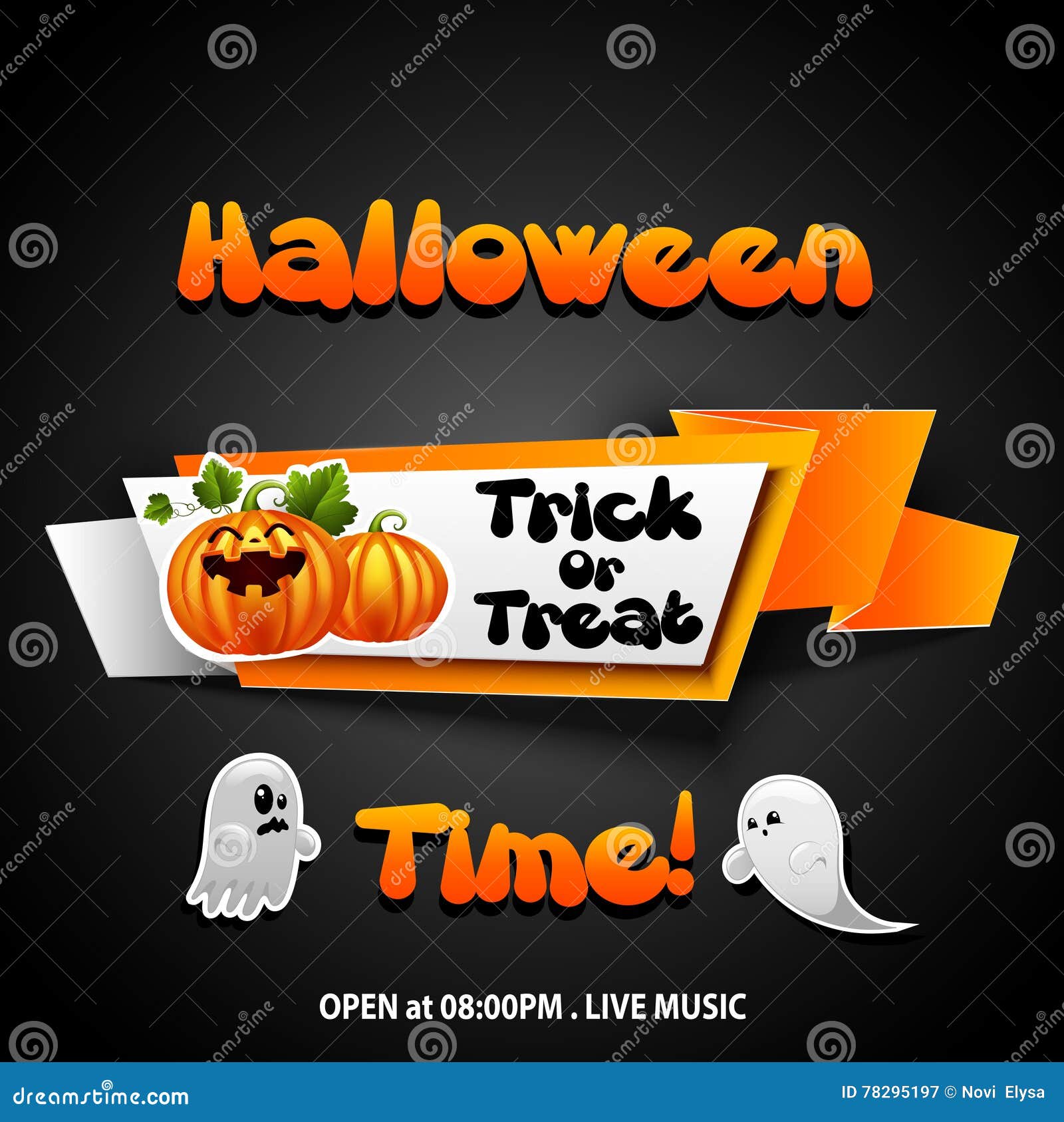 Halloween time Banner stock vector. Illustration of creative - 78295197