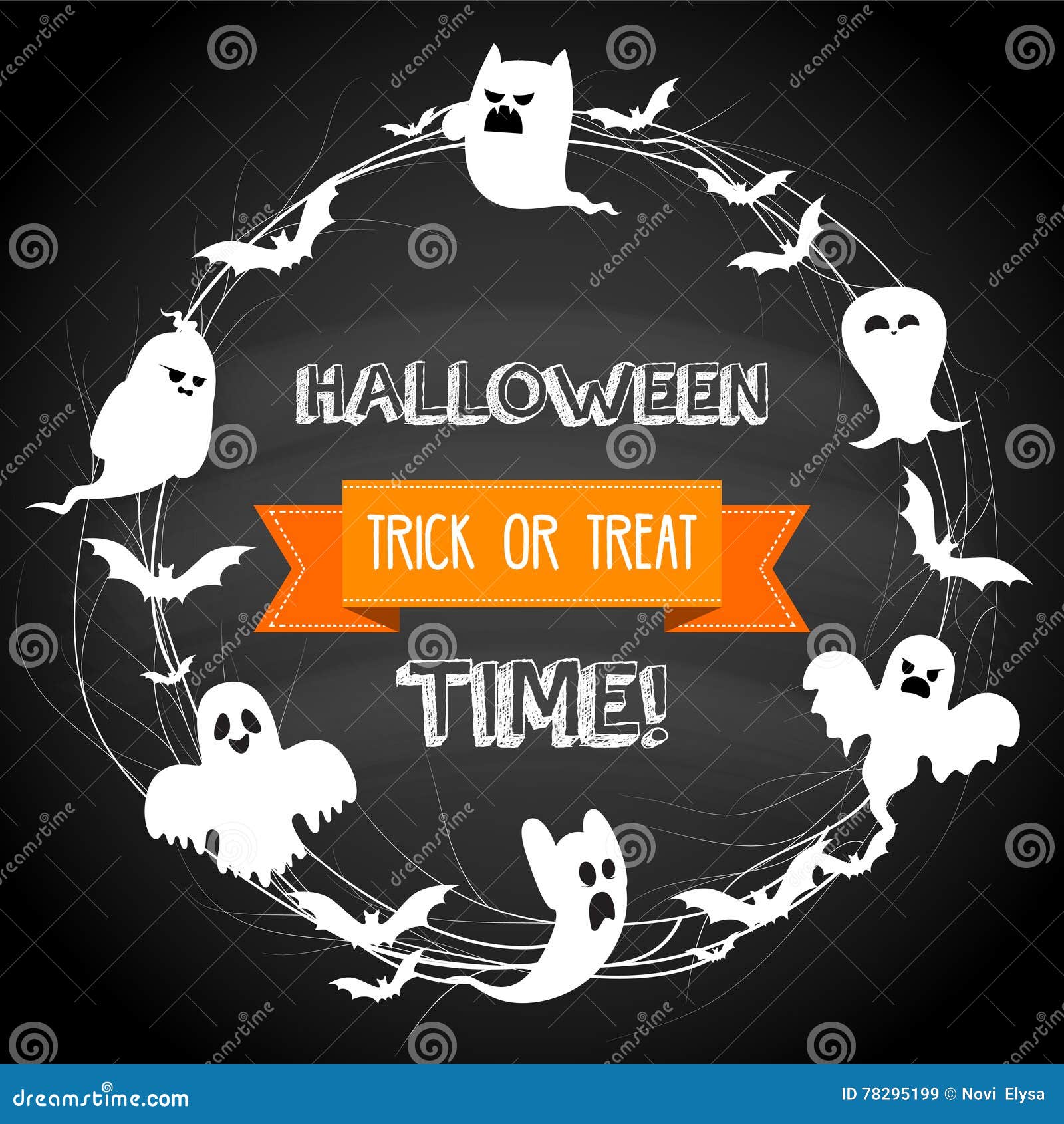 Halloween time Banner stock vector. Illustration of night - 78295199