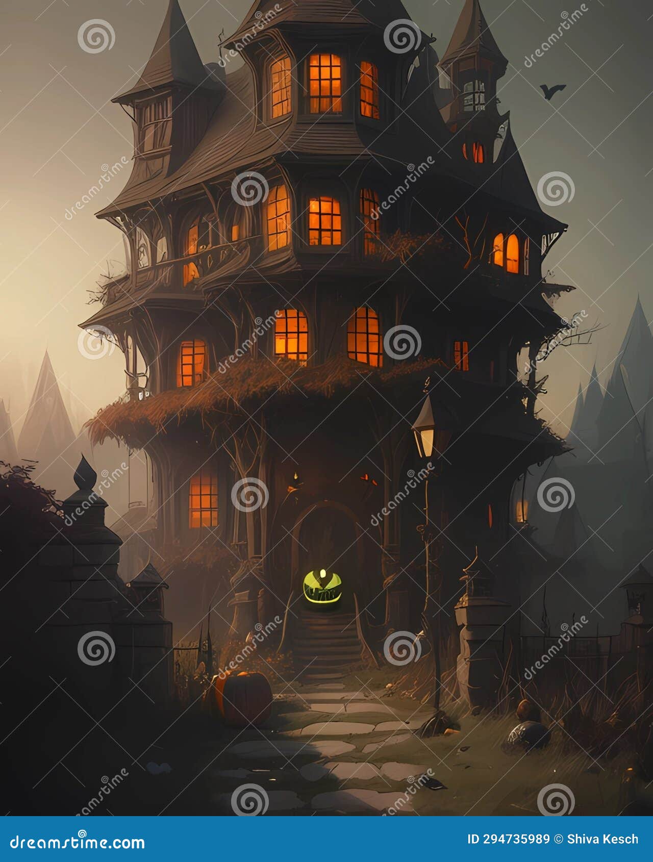 Halloween Time Background Concept Border For Design. Landscape Template ...