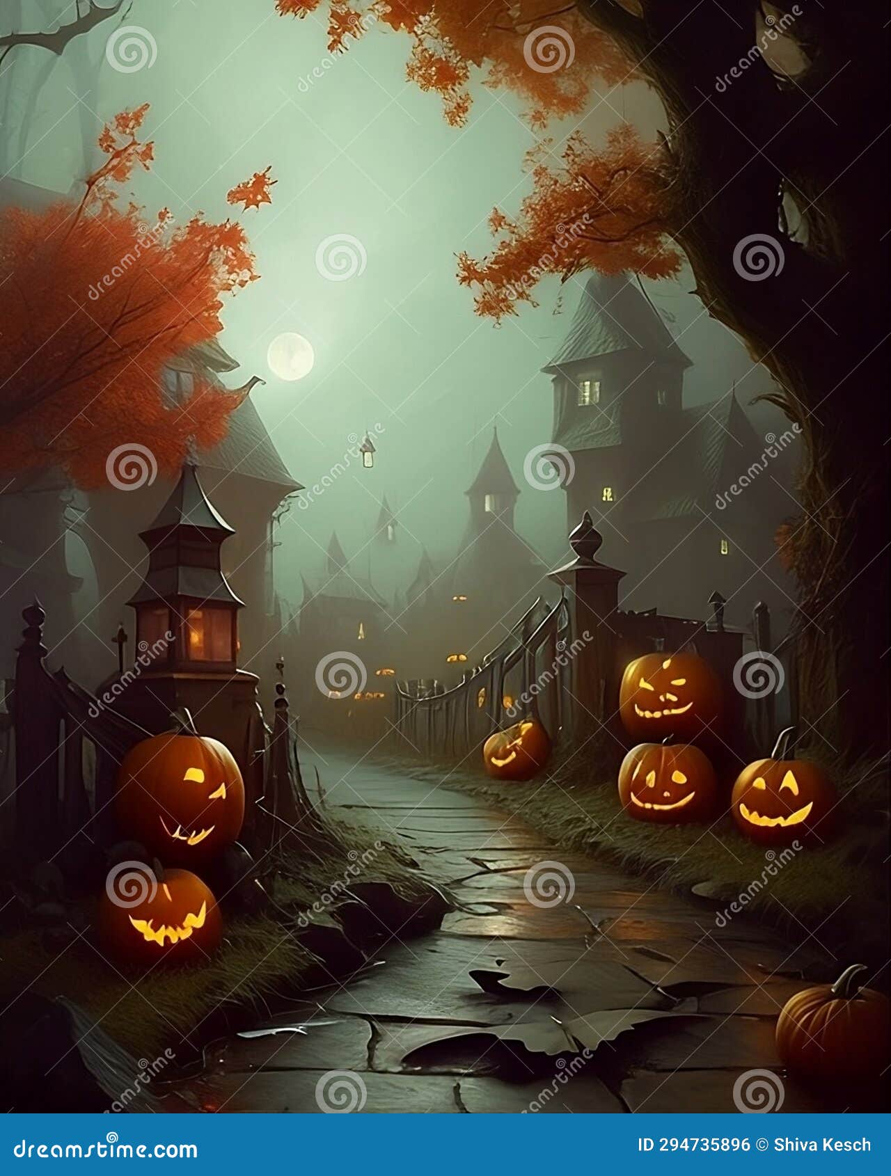Halloween Time Background Concept Border For Design. Landscape Template ...