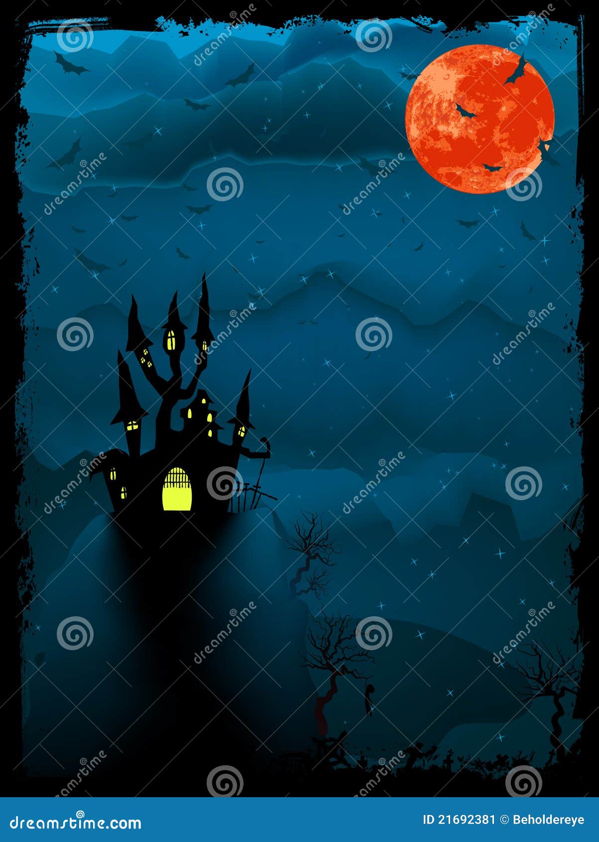 Halloween Time Spooky Illustration. EPS 8 Stock Vector - Illustration ...