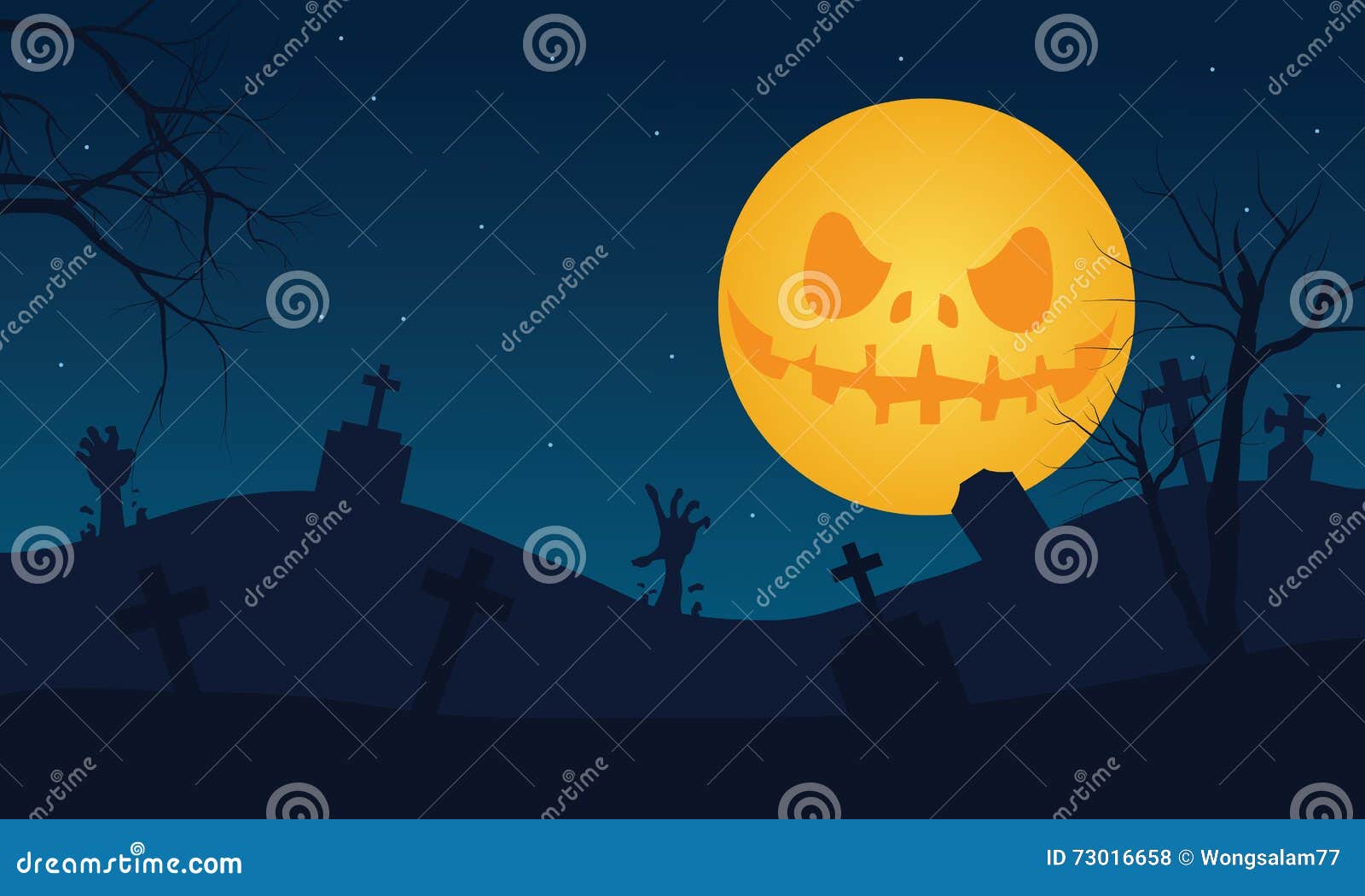 Scary Moon Vector Outline | CartoonDealer.com #260173339