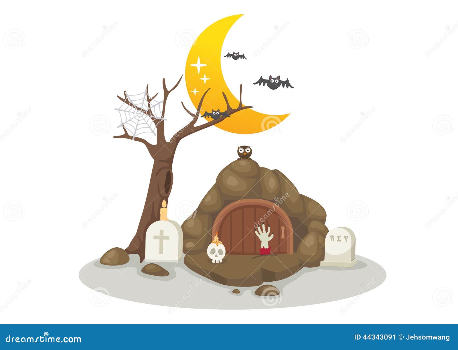 Halloween tombs vector stock vector. Illustration of dark - 44343091