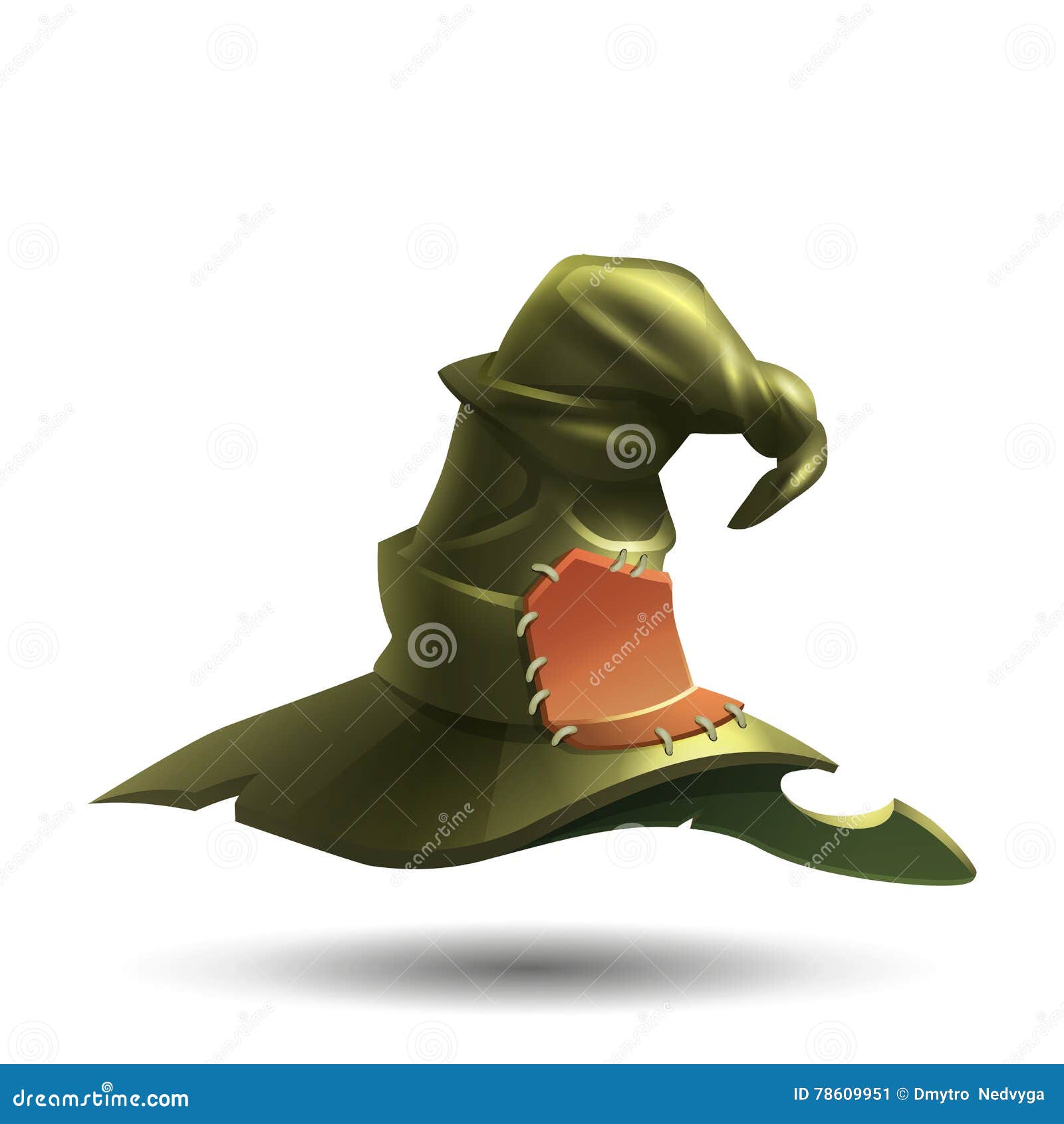 Halloween Traditional Witch Hat With Botch On White Background. Cartoon ...