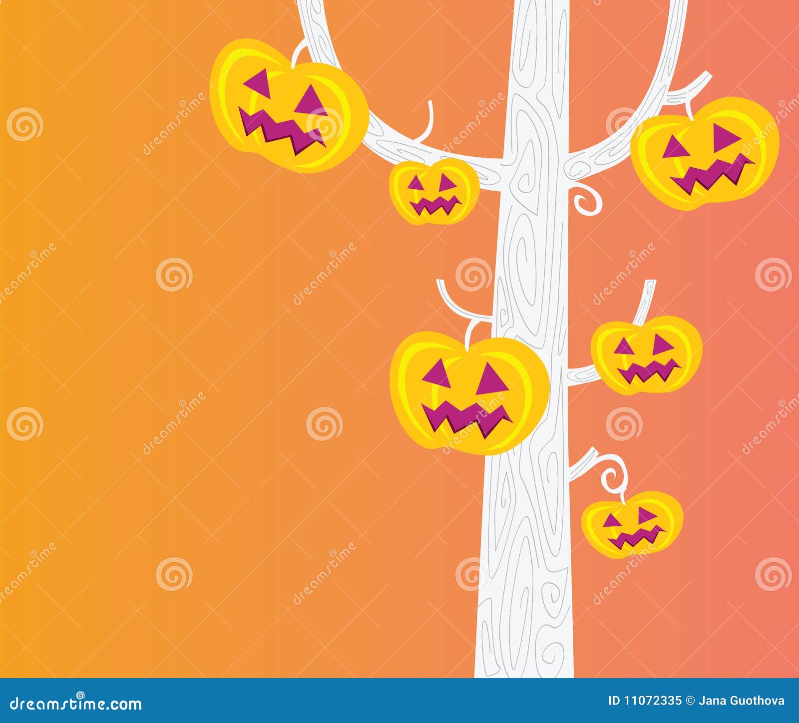 Halloween tree stock vector. Illustration of colors, black - 11072335