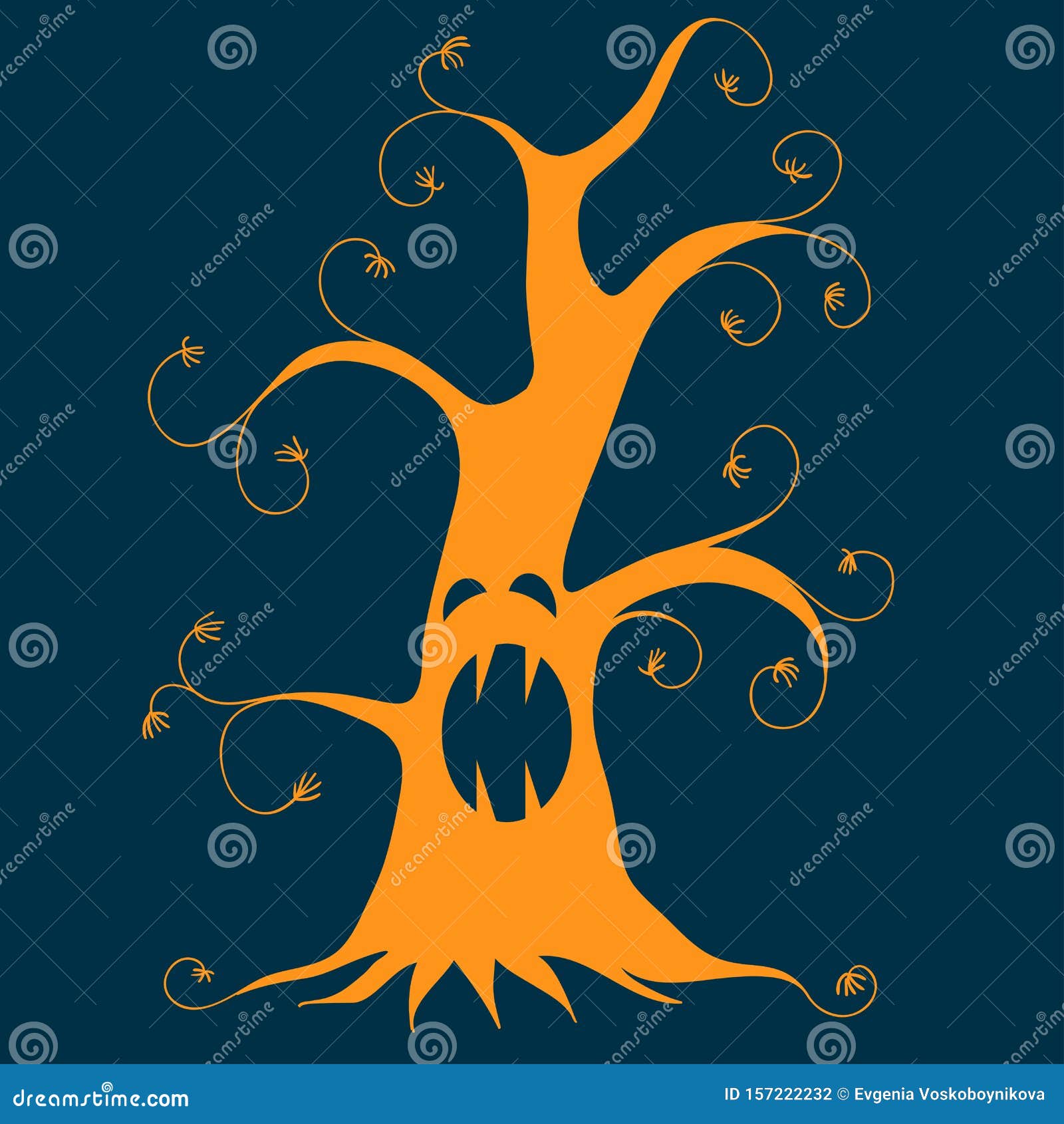 A Tree Monster Storybook Illustration 2d Game Art. Royalty-Free Cartoon ...