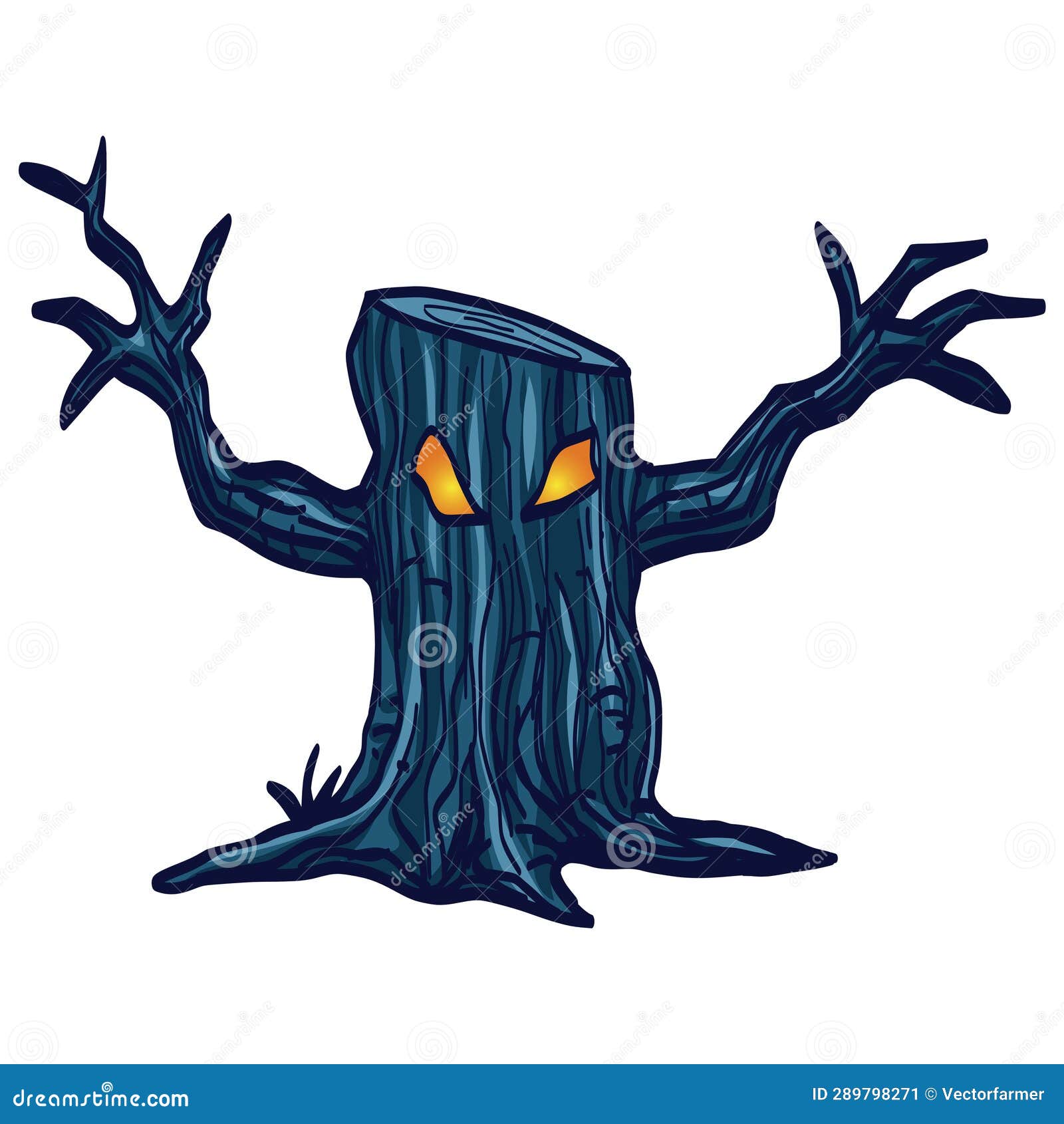 Halloween Tree Scary Monster Cartoon Vector Art Stock Vector ...