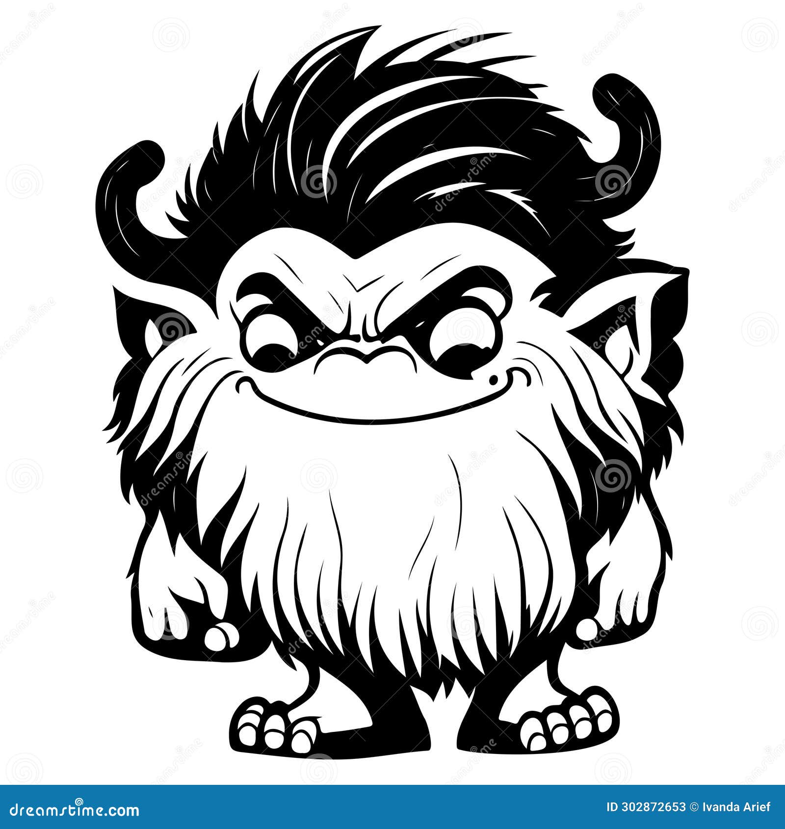 Halloween Troll Scary Illustration Sketch Hand Draw Stock Vector ...