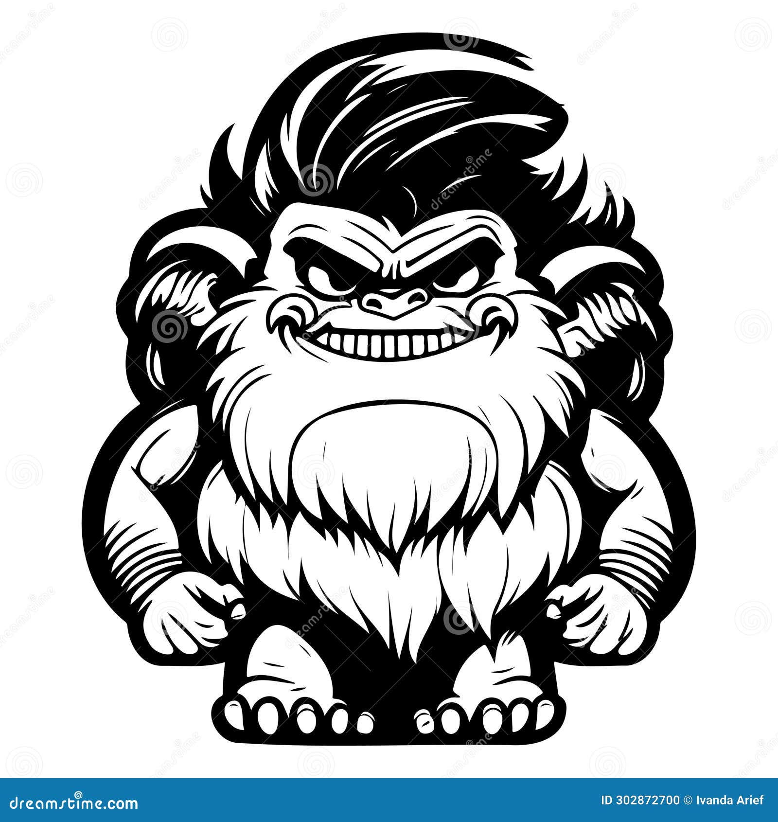 Halloween Troll Scary Illustration Sketch Hand Draw Stock Vector ...