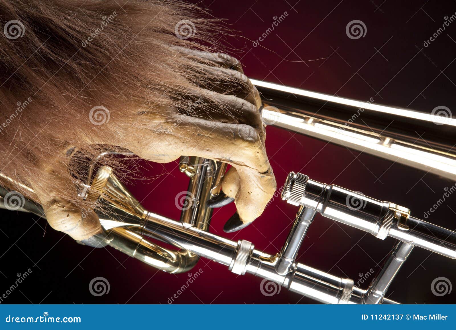 Halloween Trombone Monster Hand Stock Image - Image of background, copy ...