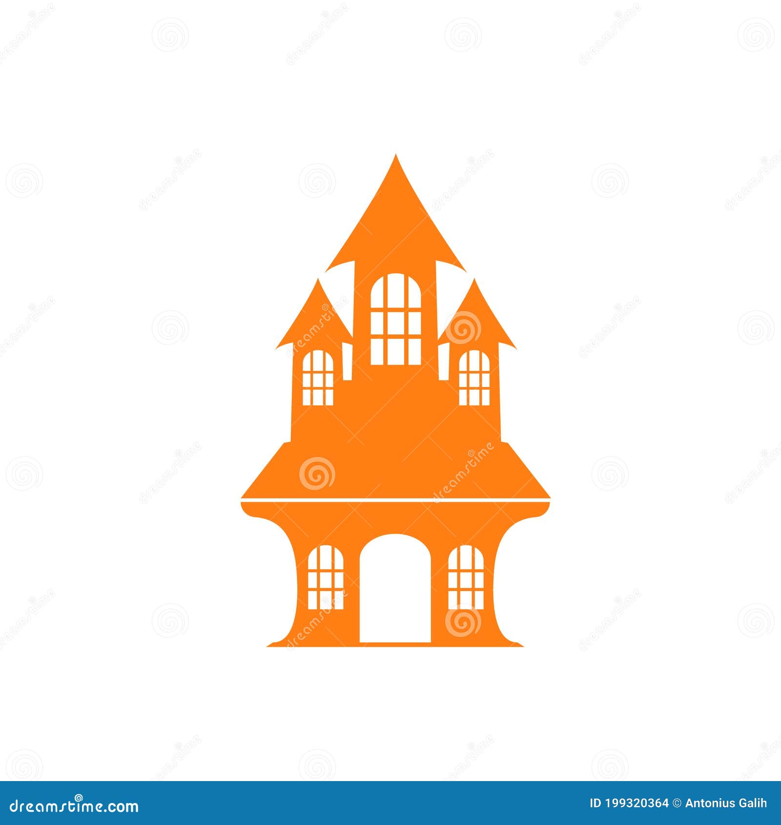 Halloween Vampire Castle Flat Vector Illustration Stock Vector ...
