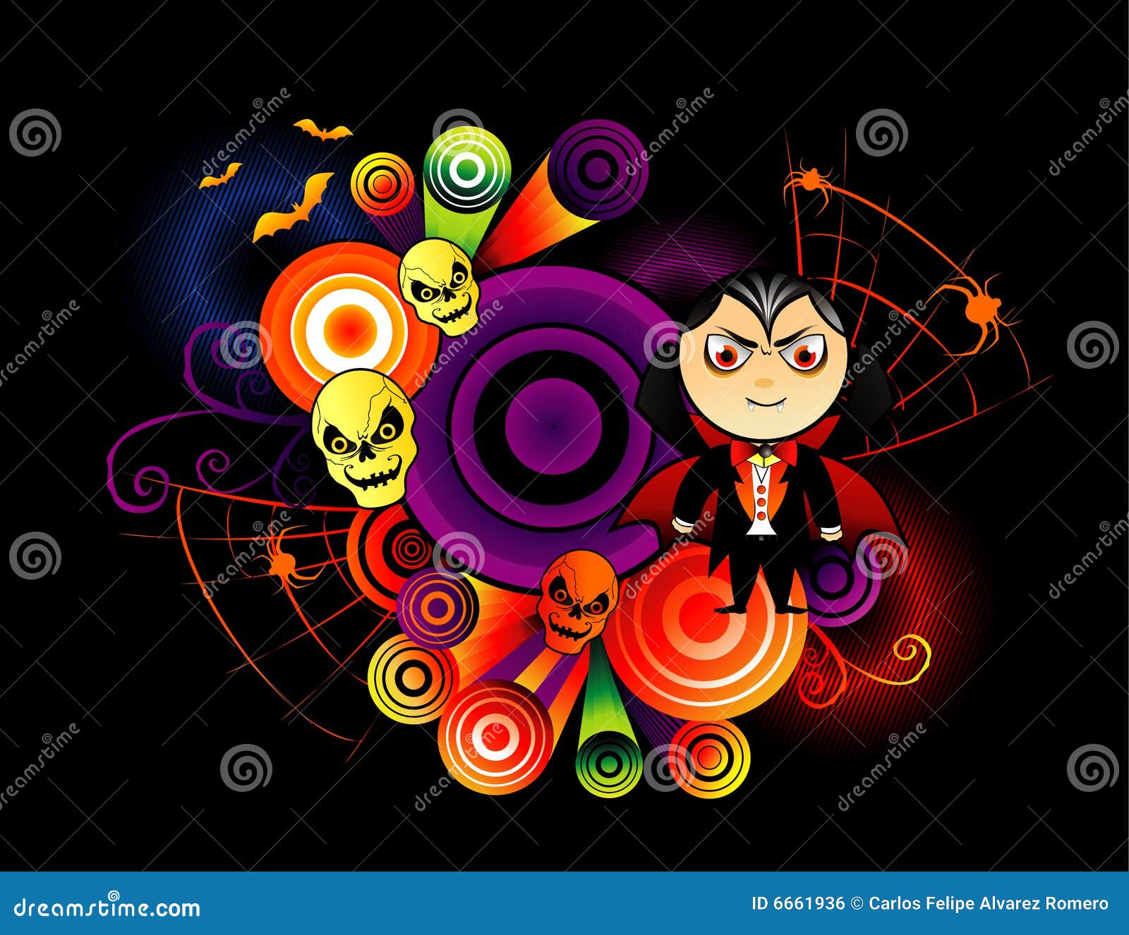 Halloween Pug Dog In Vampire Costume Cartoon Illustration. Cute ...