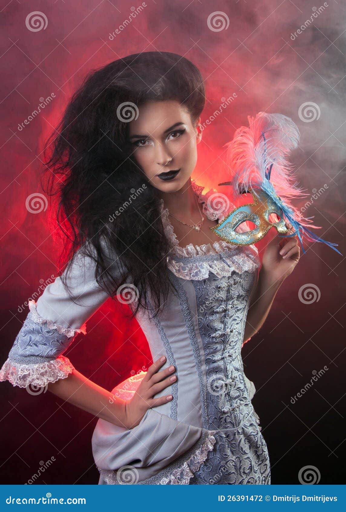 Halloween Vampire Woman with Venetian Mask Stock Photo - Image of adult ...