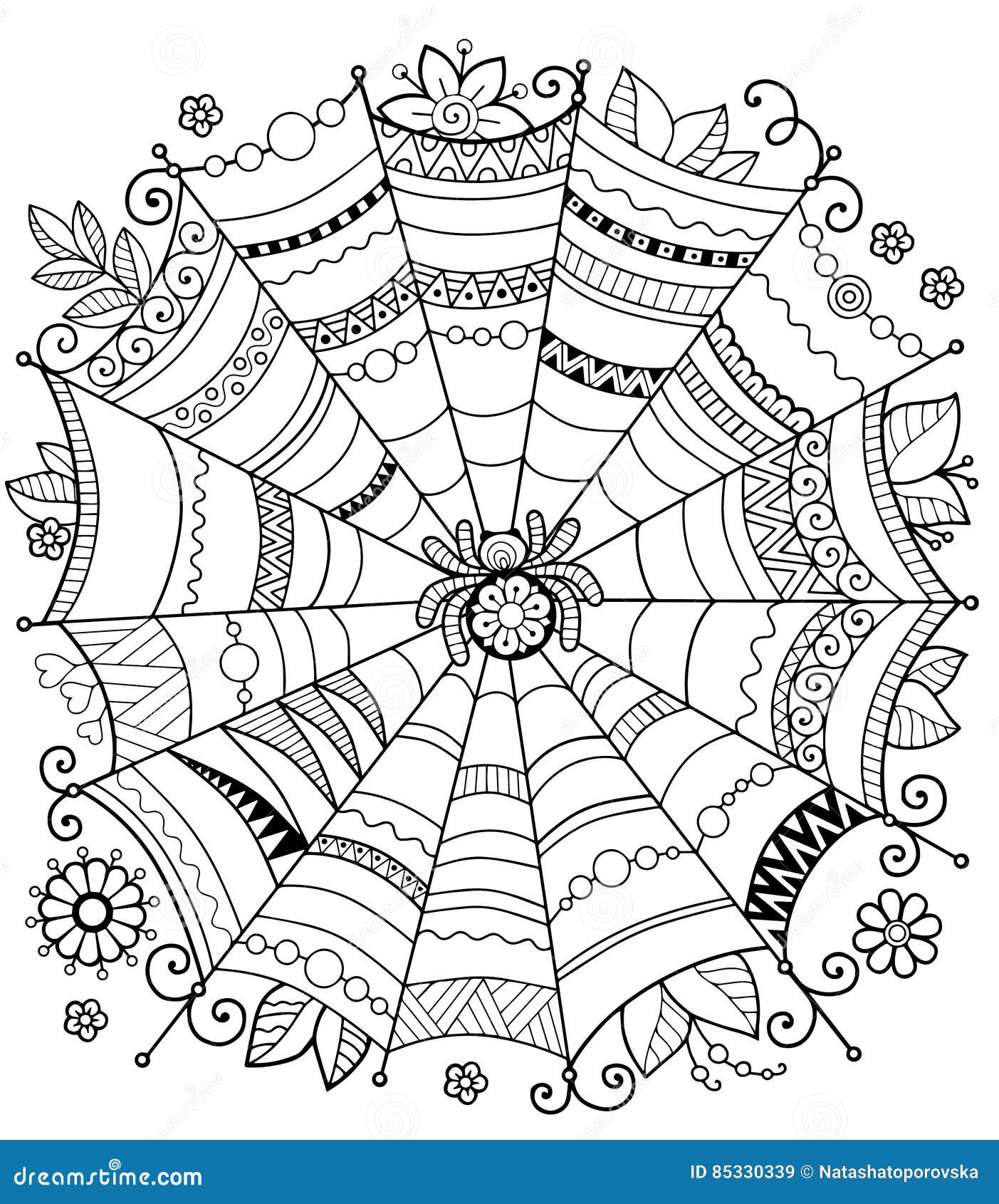 Spider Web Coloring Page