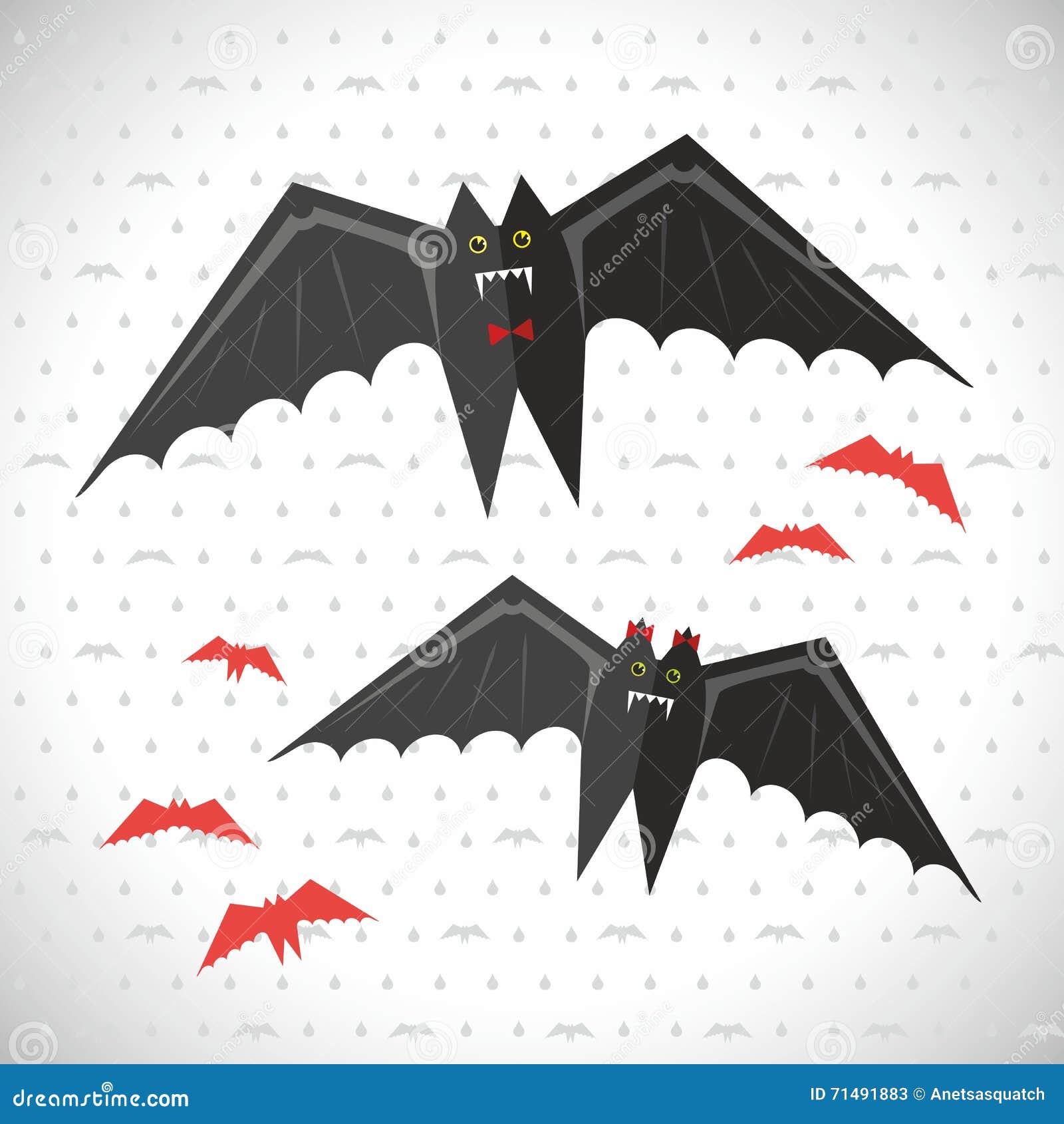 Halloween Vector Cute Vampire, Bats Stock Vector - Illustration of ...