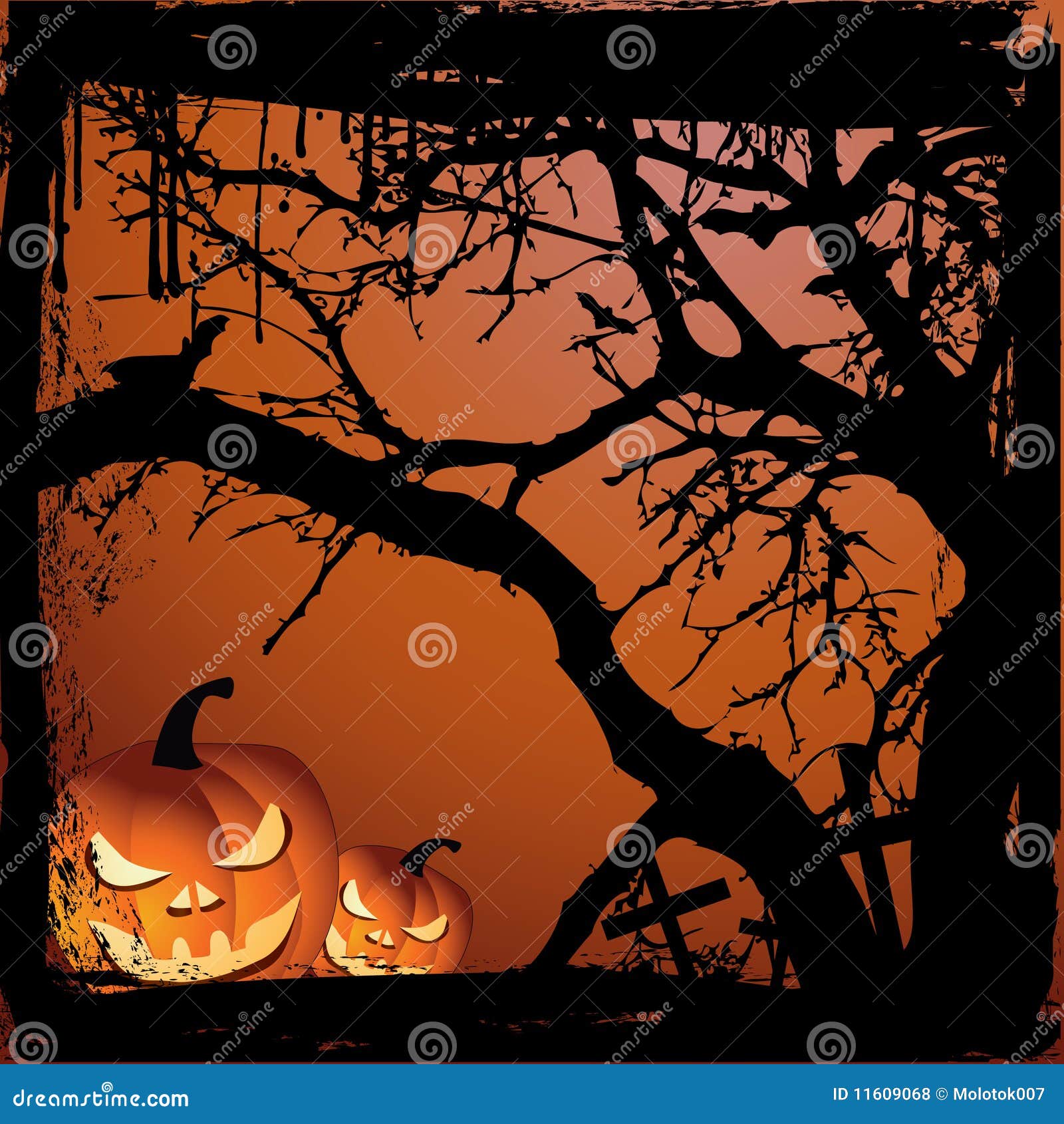 Halloween Vector Illustration Scene Stock Vector - Illustration of ...