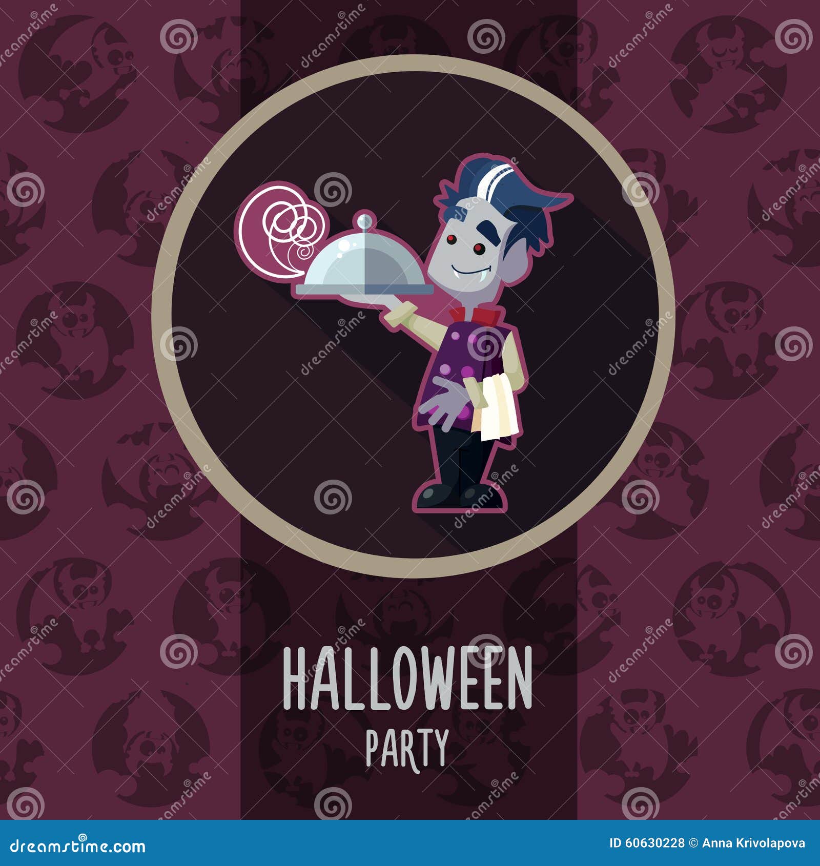 Halloween Vector Illustration in Style Flat about Vampire Chef Stock ...