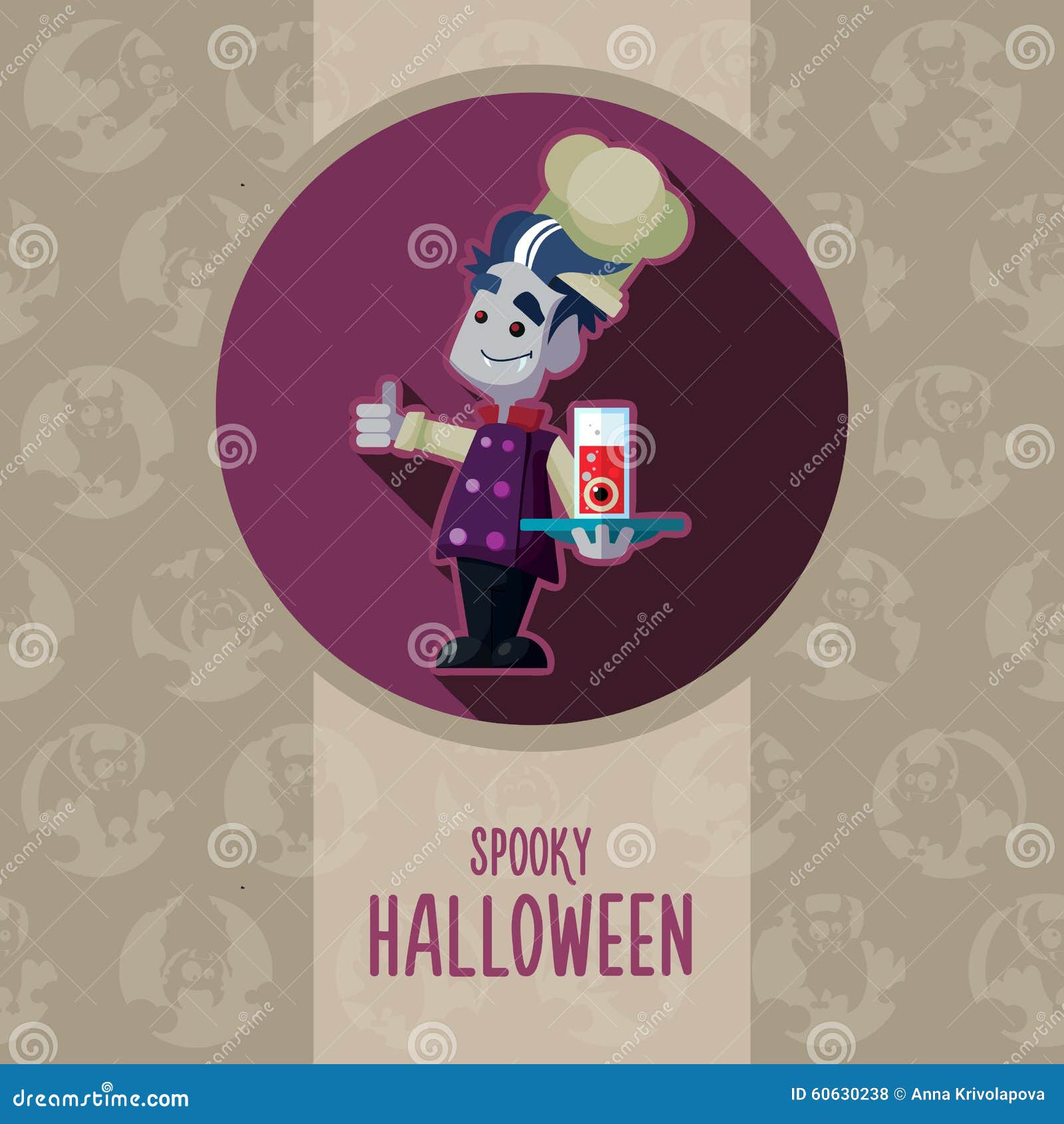 Halloween Vector Illustration in Style Flat about Vampire Chef Stock ...