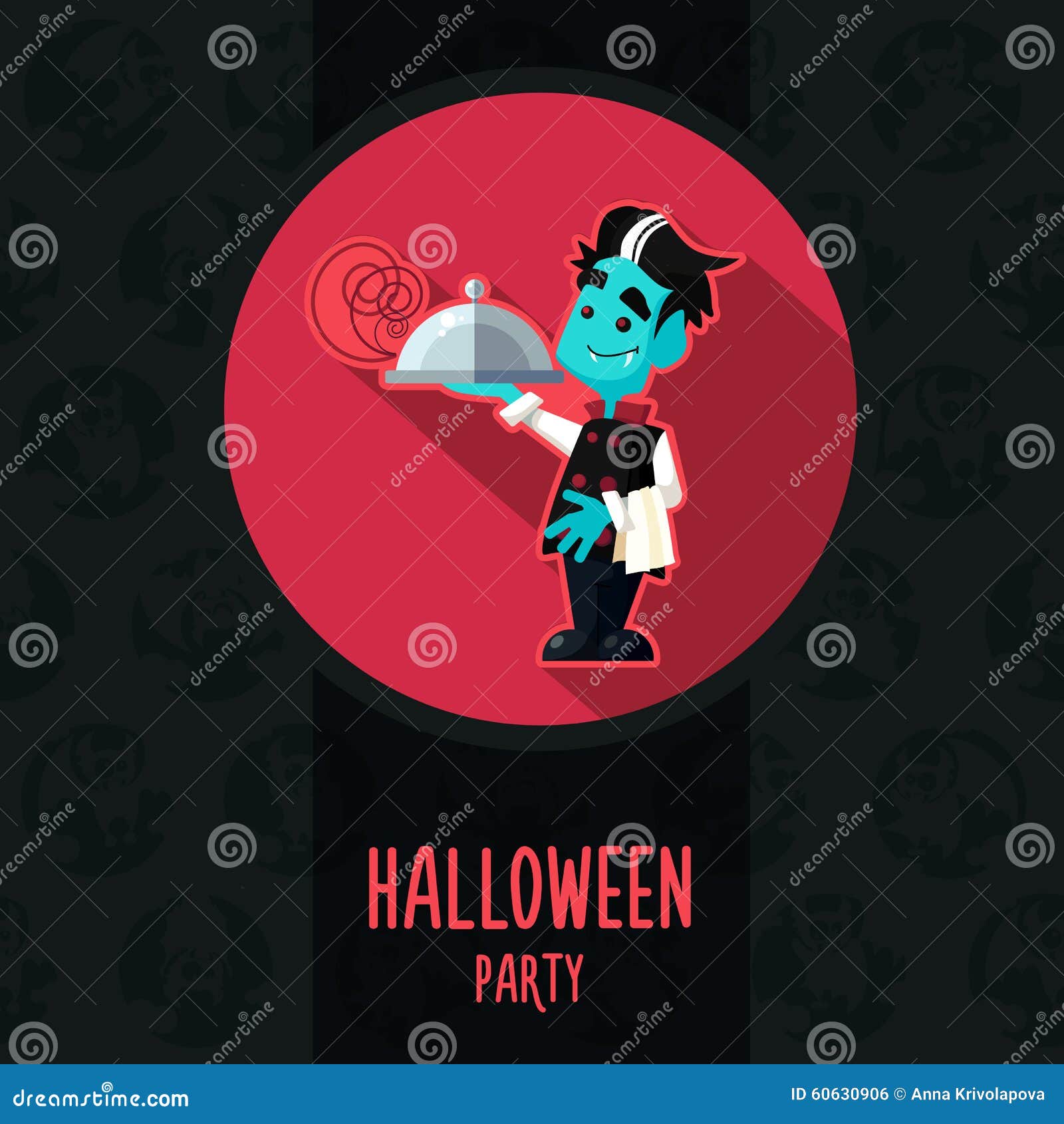 Halloween Vector Illustration in Style Flat about Vampire Chef Stock ...