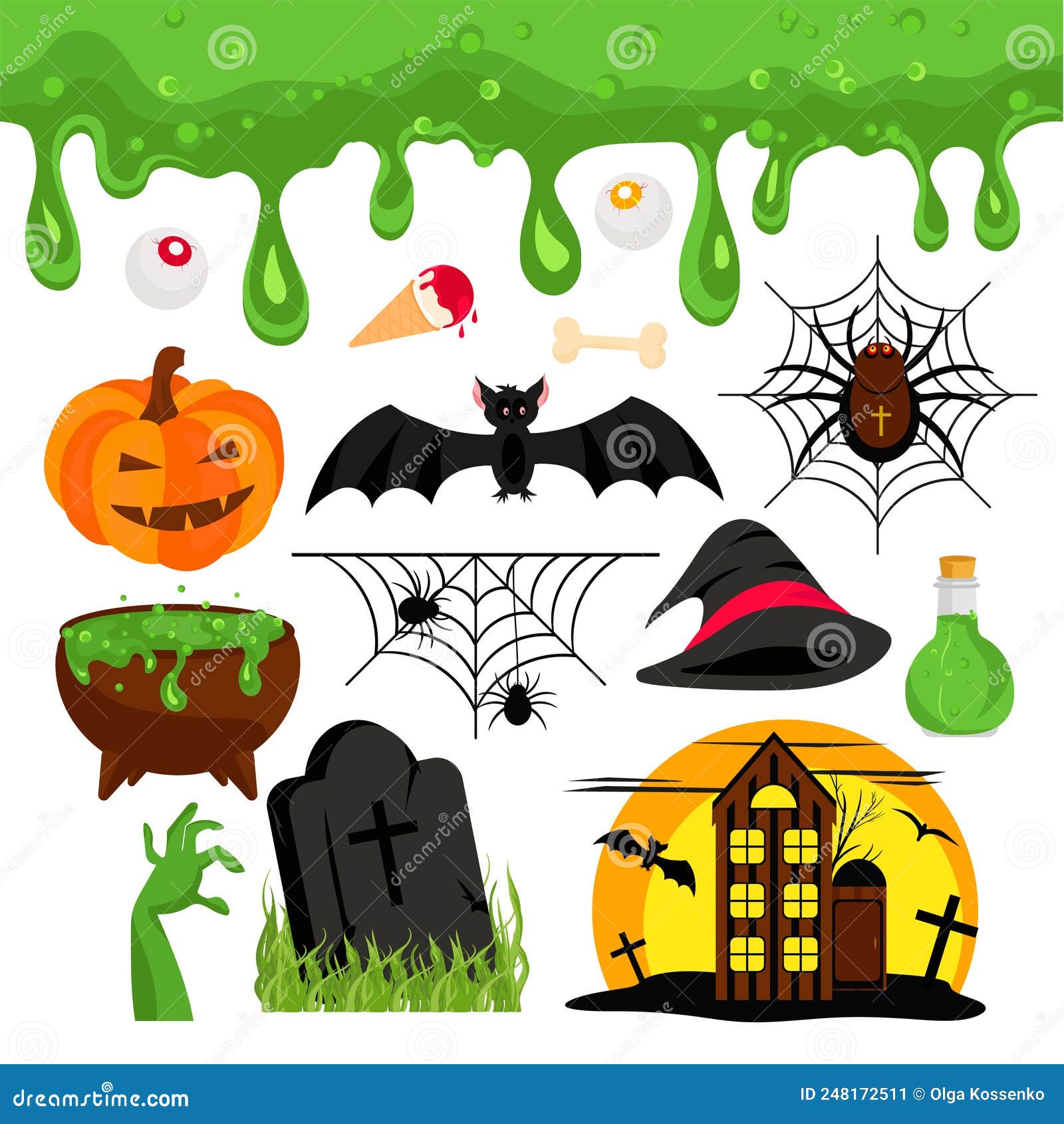 Halloween. Vector Set with Design Elements Stock Vector - Illustration ...