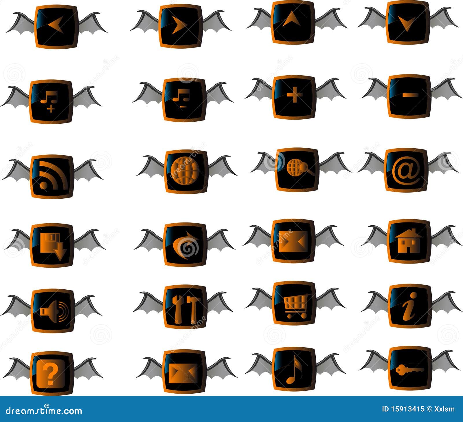 Halloween web buttons set stock vector. Illustration of button - 15913415