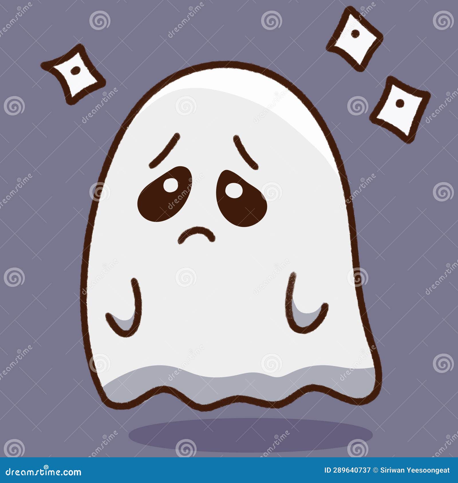 Halloween White Ghost Lovely Make a Sad Expression Poor Stock ...