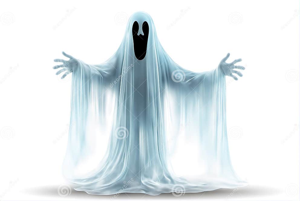 Halloween White Ghost Ghost Wallpaper Stock Illustration - Illustration ...