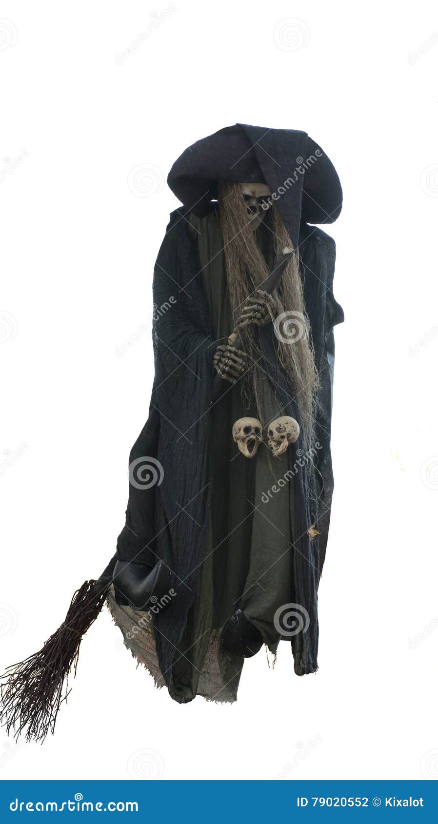 Halloween Witch on Broom stock photo. Image of flying - 79020552