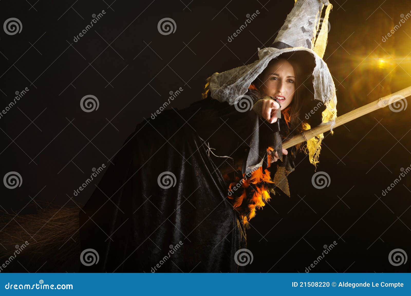 Witch Flying On A Broom Royalty-Free Stock Photography | CartoonDealer ...