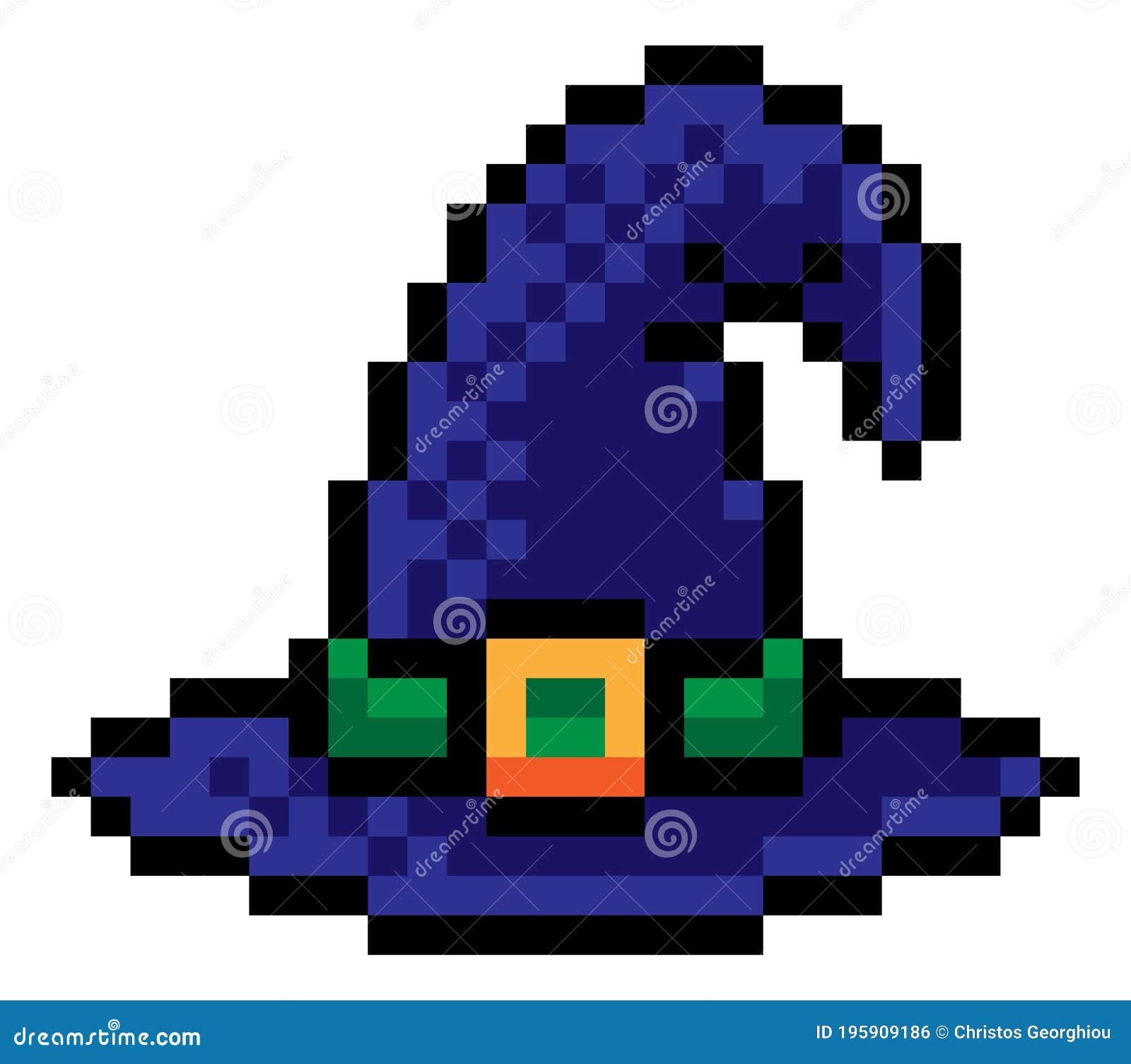 Witch Hat Pixels. Pixel Art Vector Illustration | CartoonDealer.com #224061154