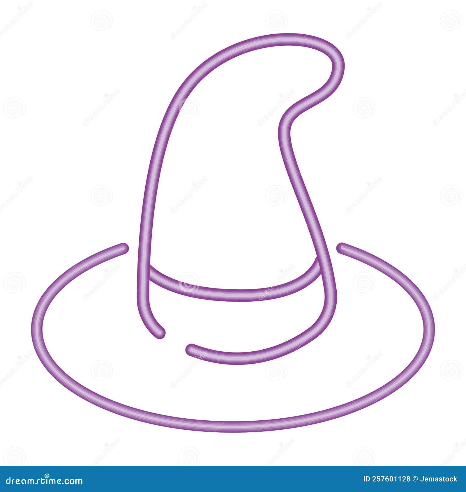 Halloween witch hat neon stock vector. Illustration of holiday - 257601128