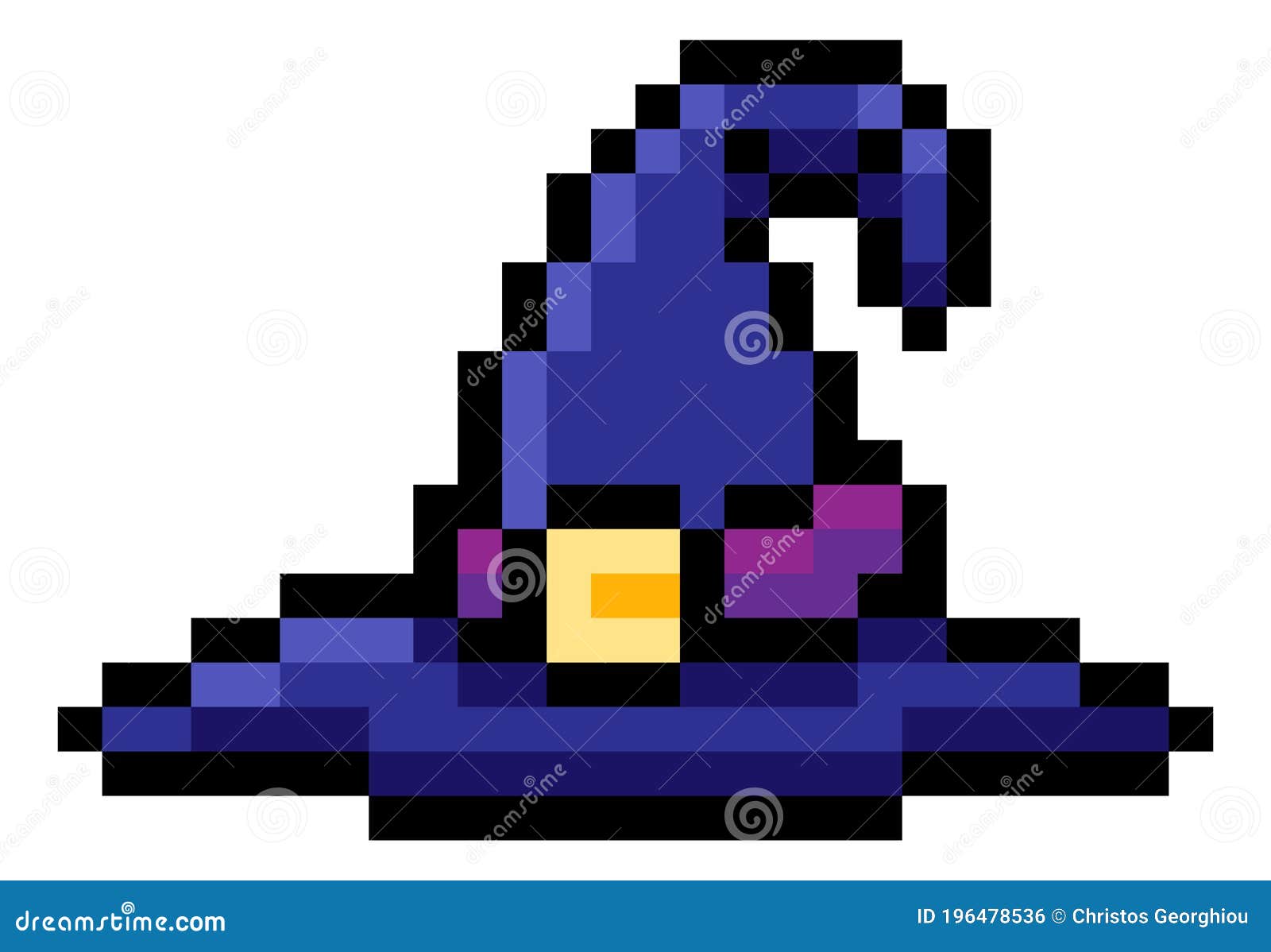 Witches Hat 8 Bit Arcade Video Game Pixel Art Cartoon Vector ...
