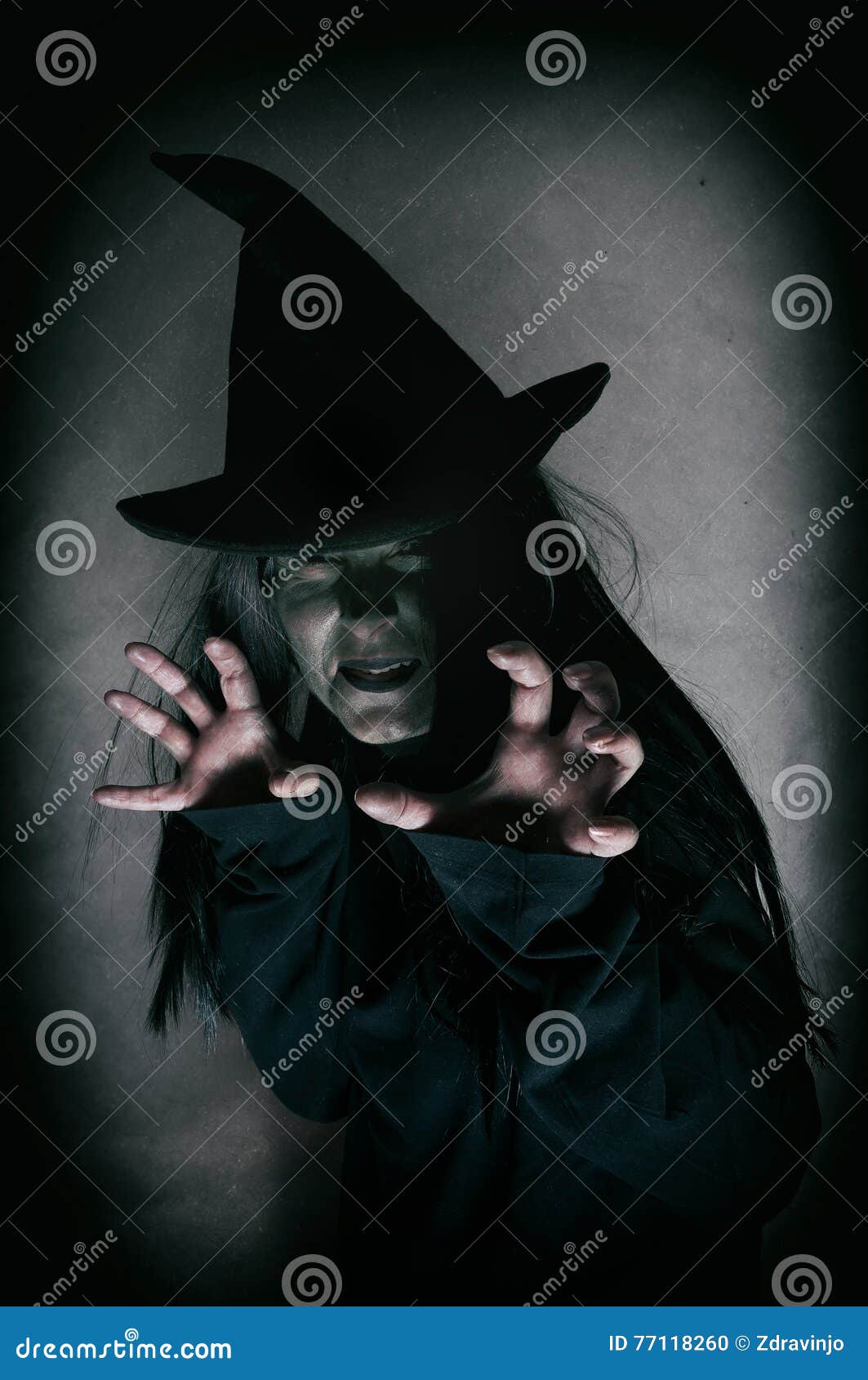 Halloween witch stock photo. Image of frightened, computer - 77118260