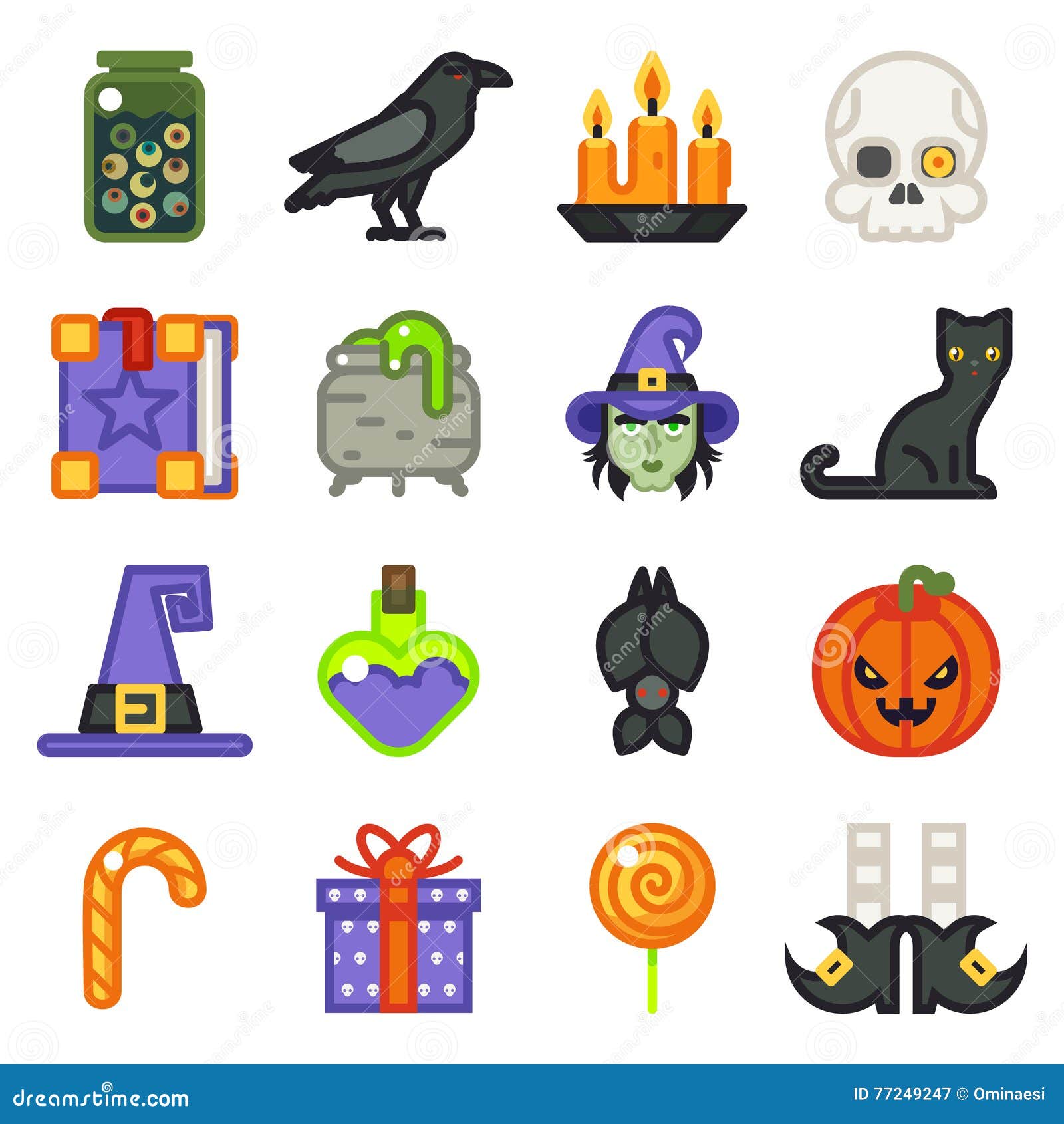 Set Of Magic Icons. Dragon, Dragon Eggs, Magic Potion, Harpy Mask ...