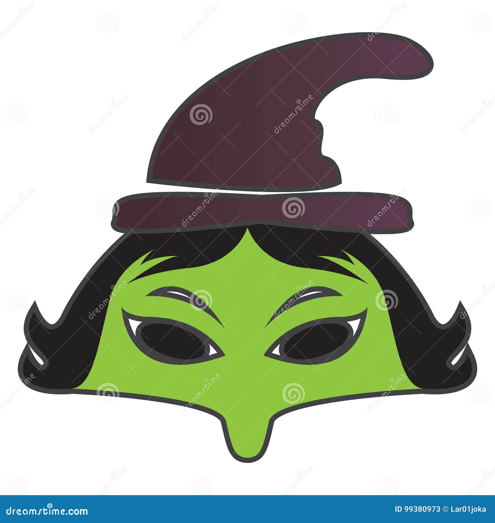 Witch Mask For Masquerade. Glasses And Green Nose With Wart Vector ...