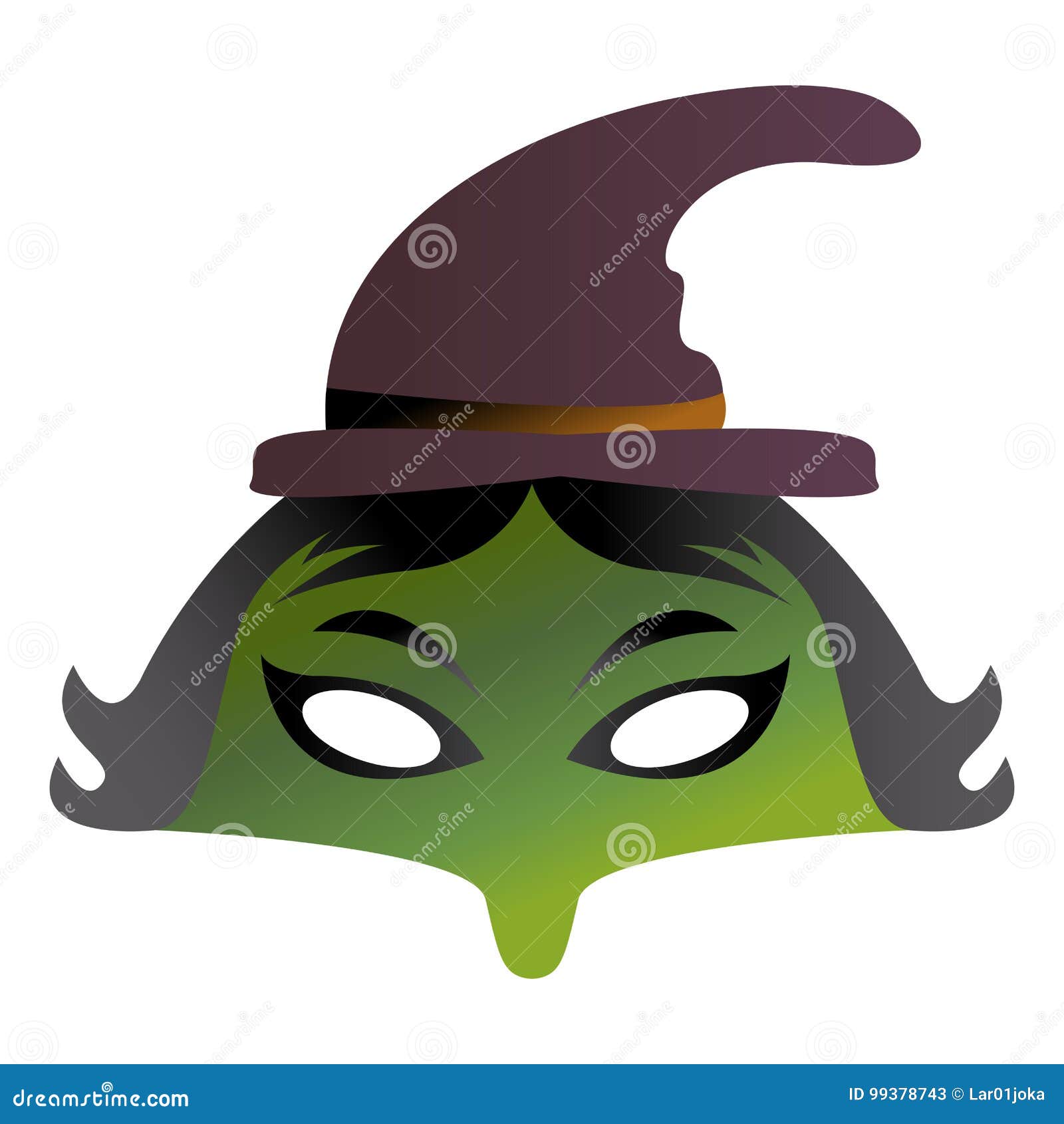 Witch Mask For Masquerade. Glasses And Green Nose With Wart Vector ...