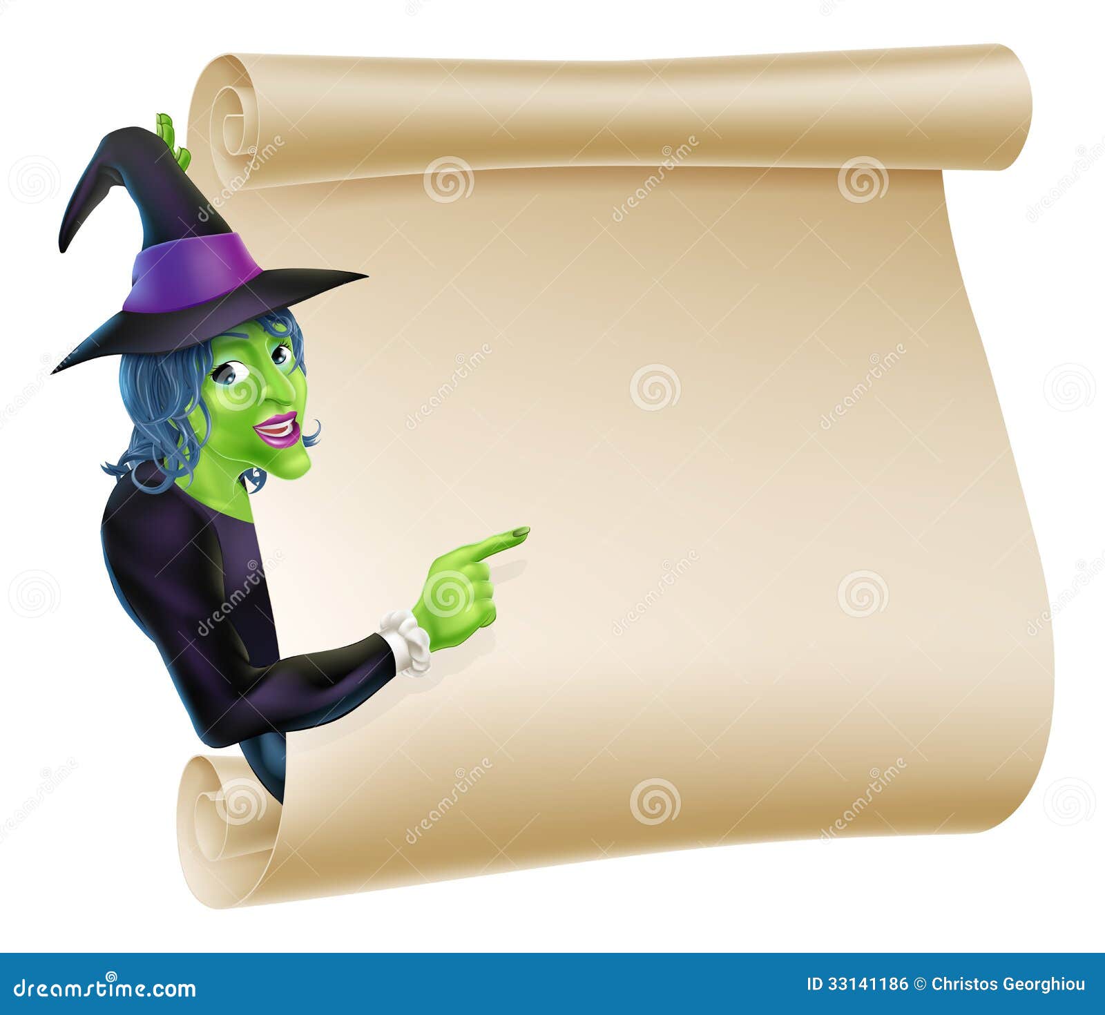 Halloween Witch Scroll stock vector. Illustration of point - 33141186