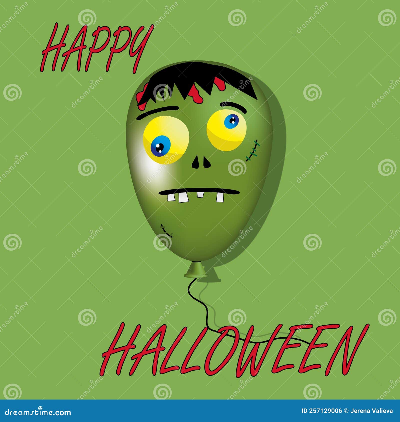 Halloween Zombie balloon stock illustration. Illustration of poster ...