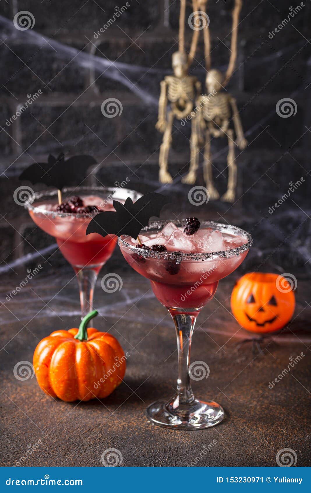 Halloweens Spooky Drink with Blackberry Stock Image - Image of spooky ...